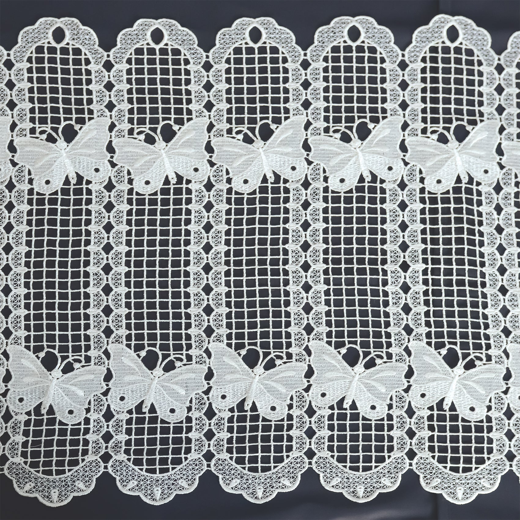 Brise bise papillons en macramé - Blanc - 120x120 cm - Polyester ...