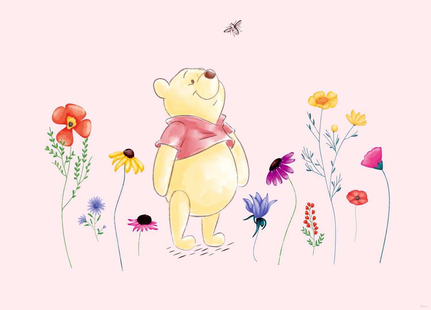 Poster Winnie the Pooh rosa, rosso e giallo - 160 x 110 cm - Disney ...