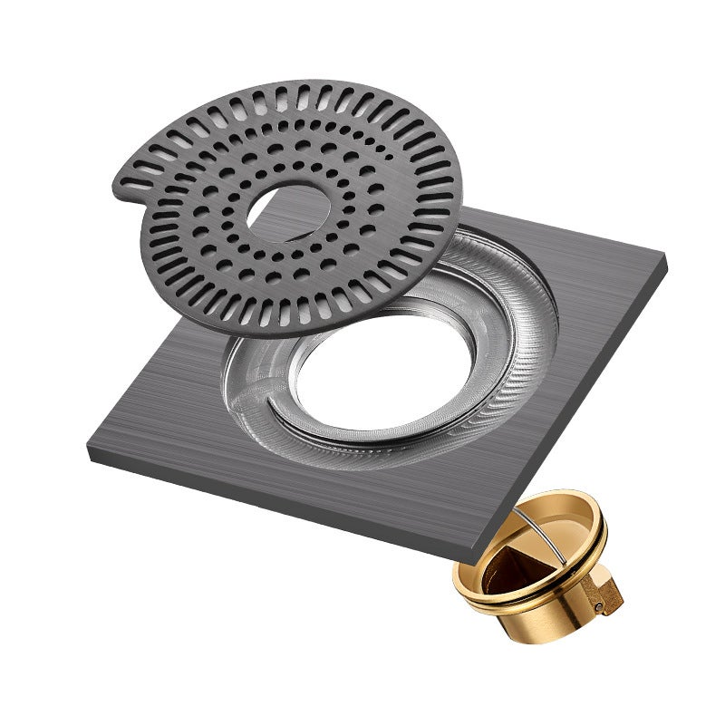 Siphon de sol extra-plat en laiton, anti-odeurs et anti-insectes ...