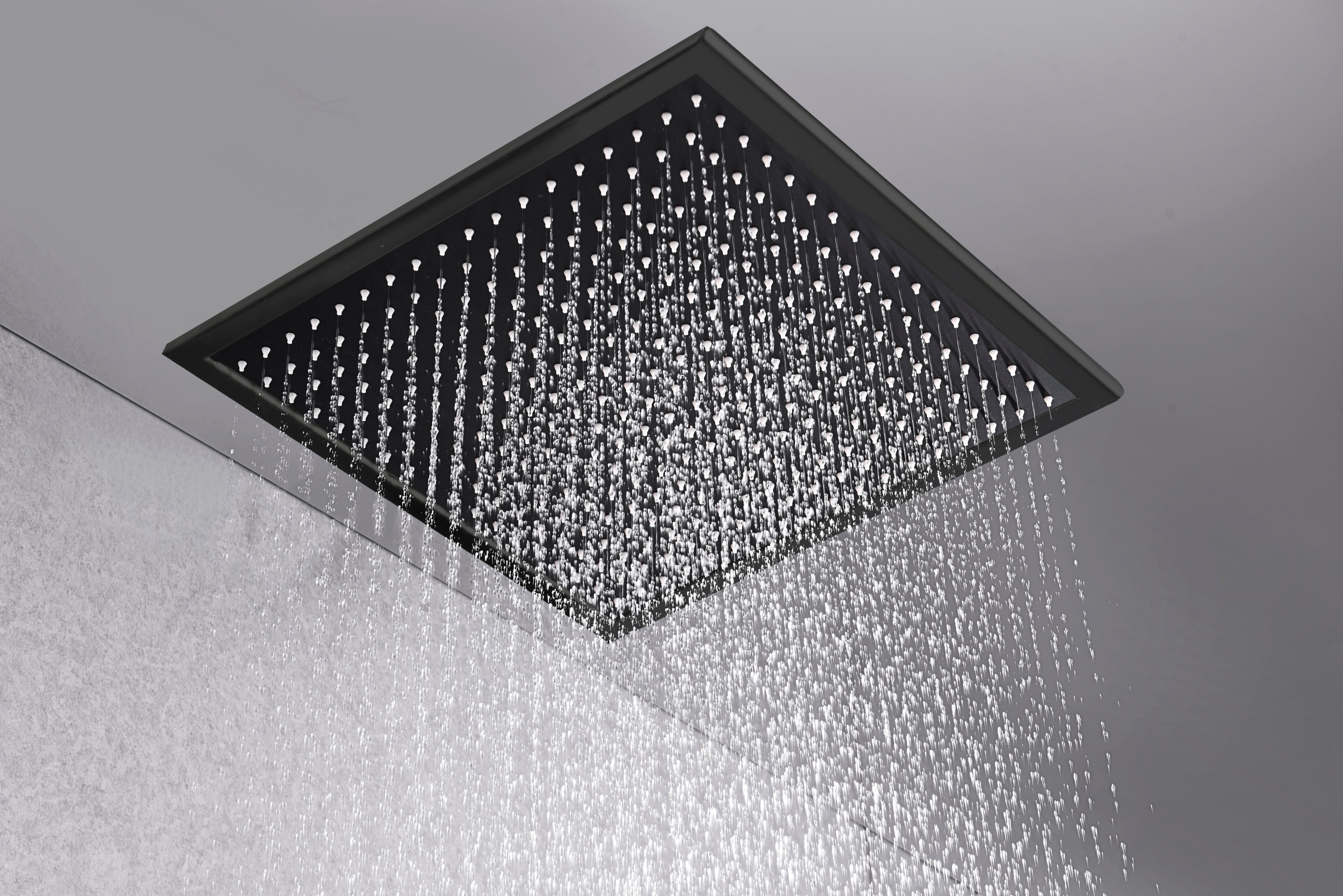 Soffione doccia quadrato 40x40 cm. nero opaco - IMEX | Leroy Merlin