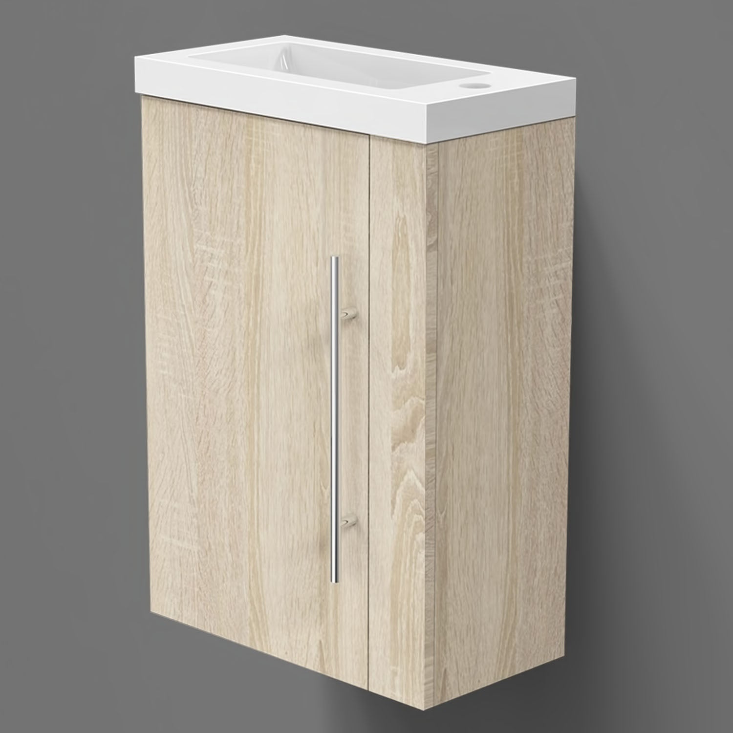 Aica Mueble de baño con lavabo, roble, 44 x 23 x 60 cm | Leroy Merlin