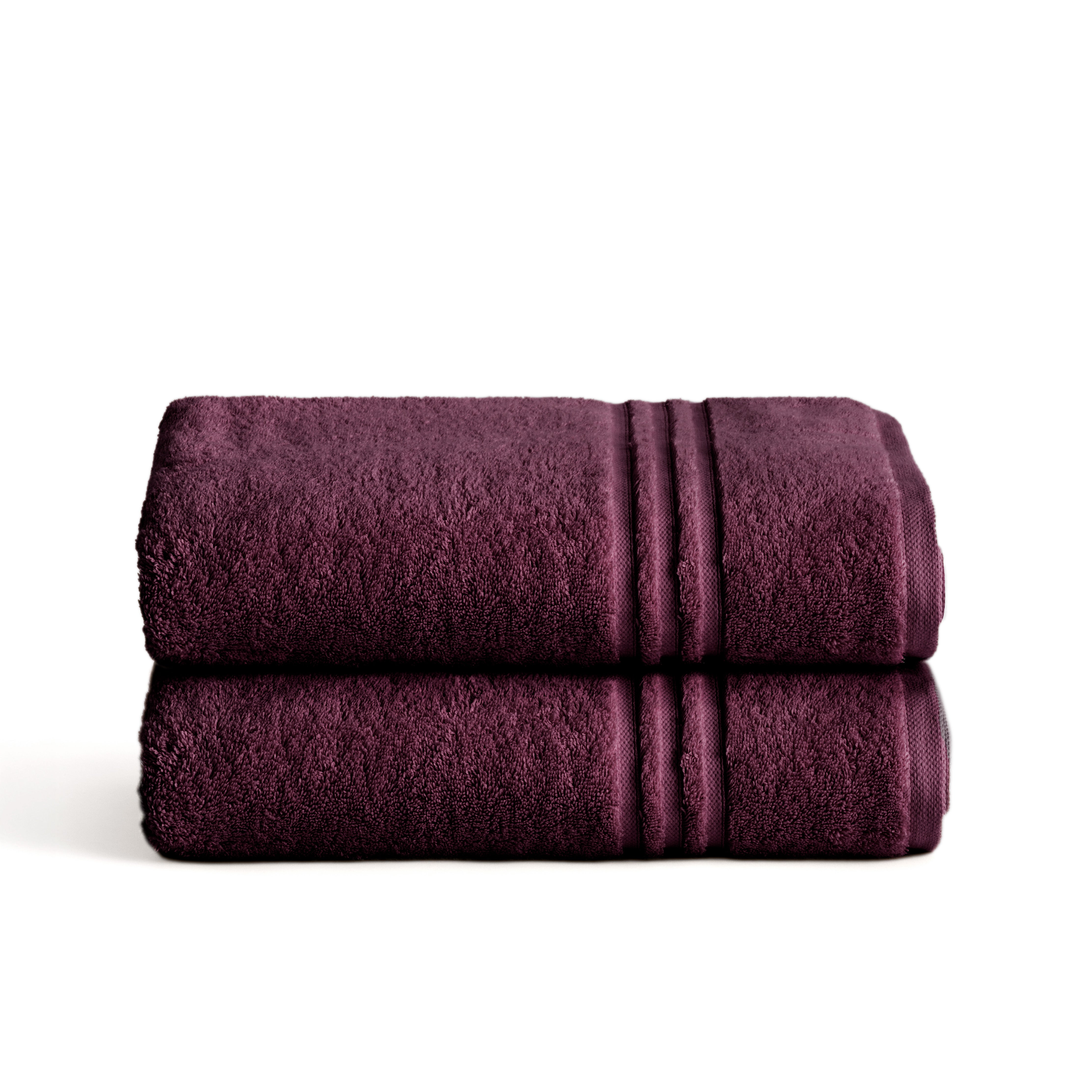 Jeu de 2 serviettes de toilette Premium 700 g/m² - Violet - 30 x 50 ...