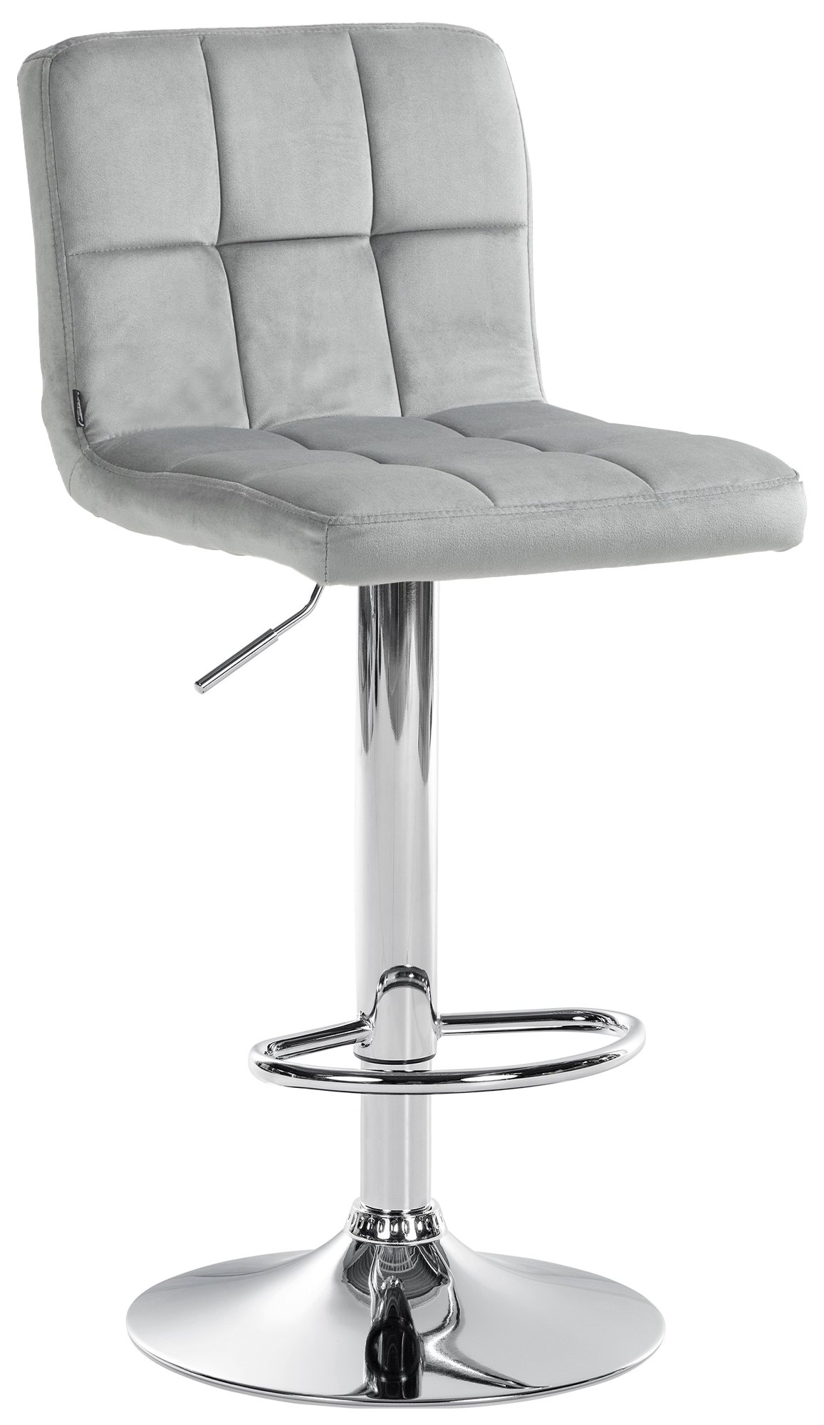 Taburete de bar Peru en terciopelo Gris|Cromado | Leroy Merlin
