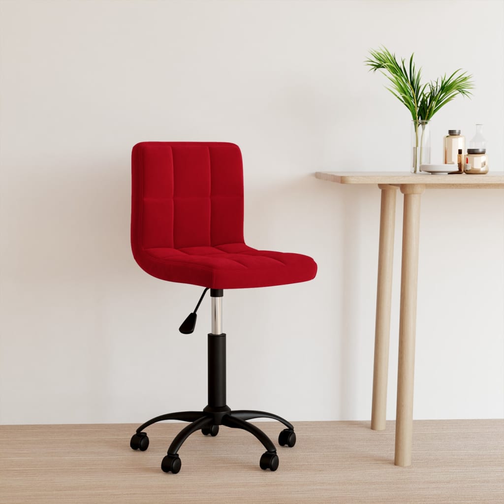 Chaise pivotante de bureau Rouge bordeaux Velours | Leroy Merlin