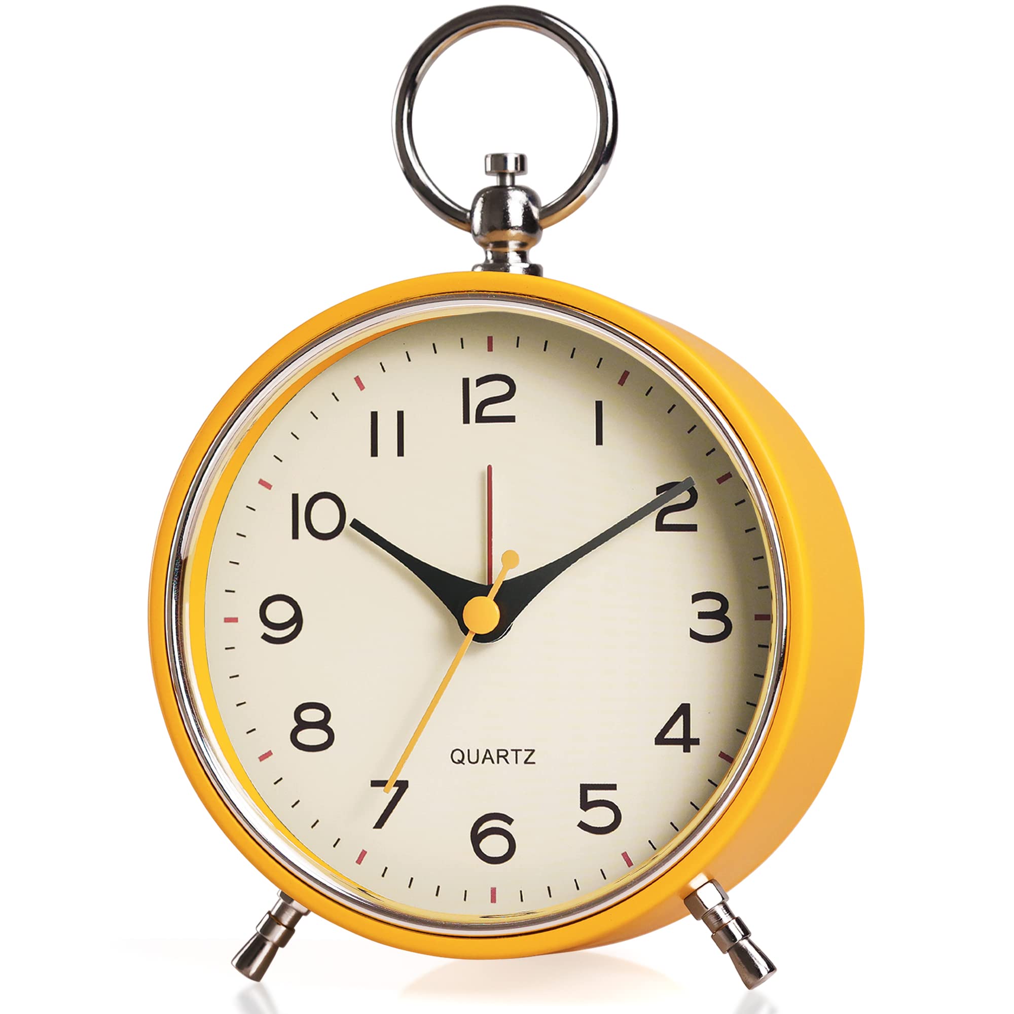 Réveil rond rétro pour chambre à coucher, réveil de table de chevet ...