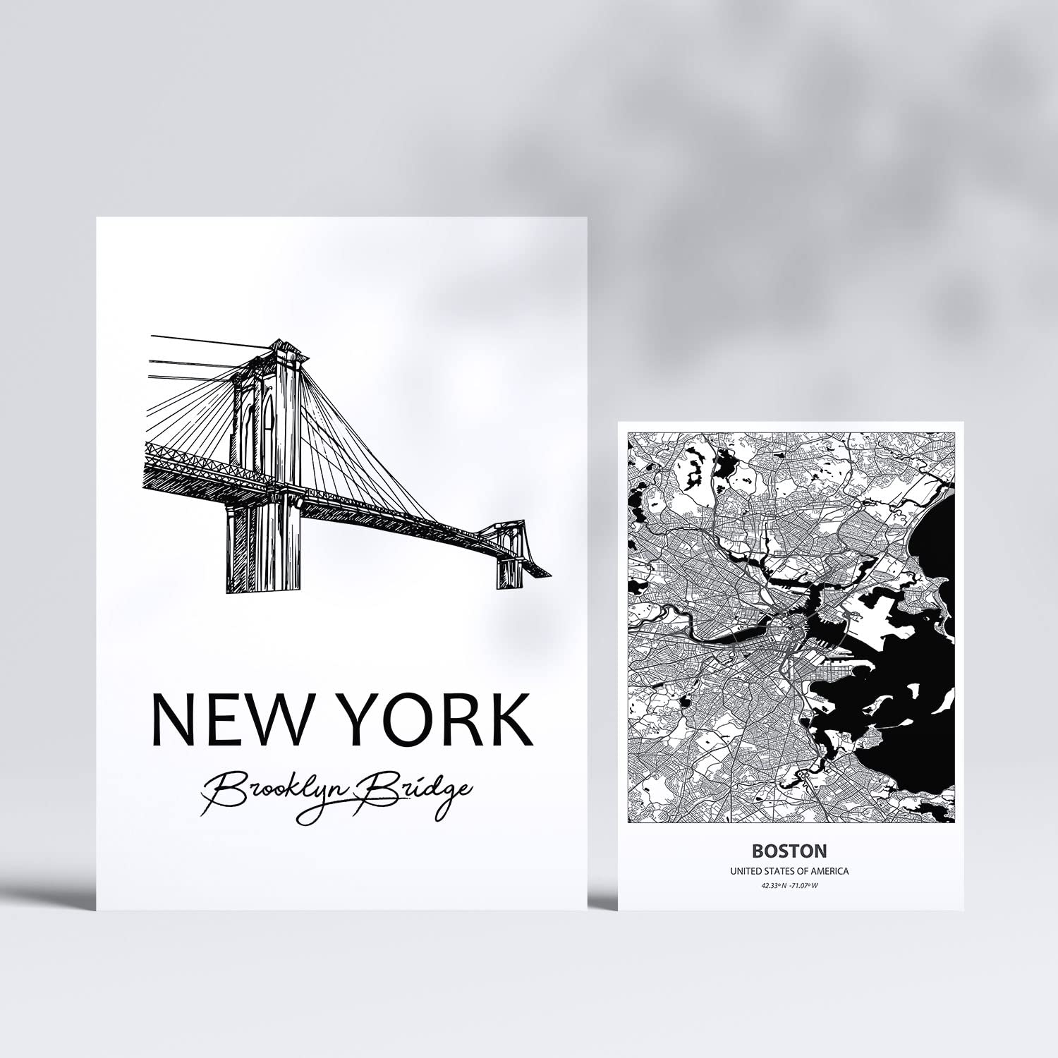 6 Usa Set Set .. Affiches Avec Cartes Nordiques Et Monuments ...