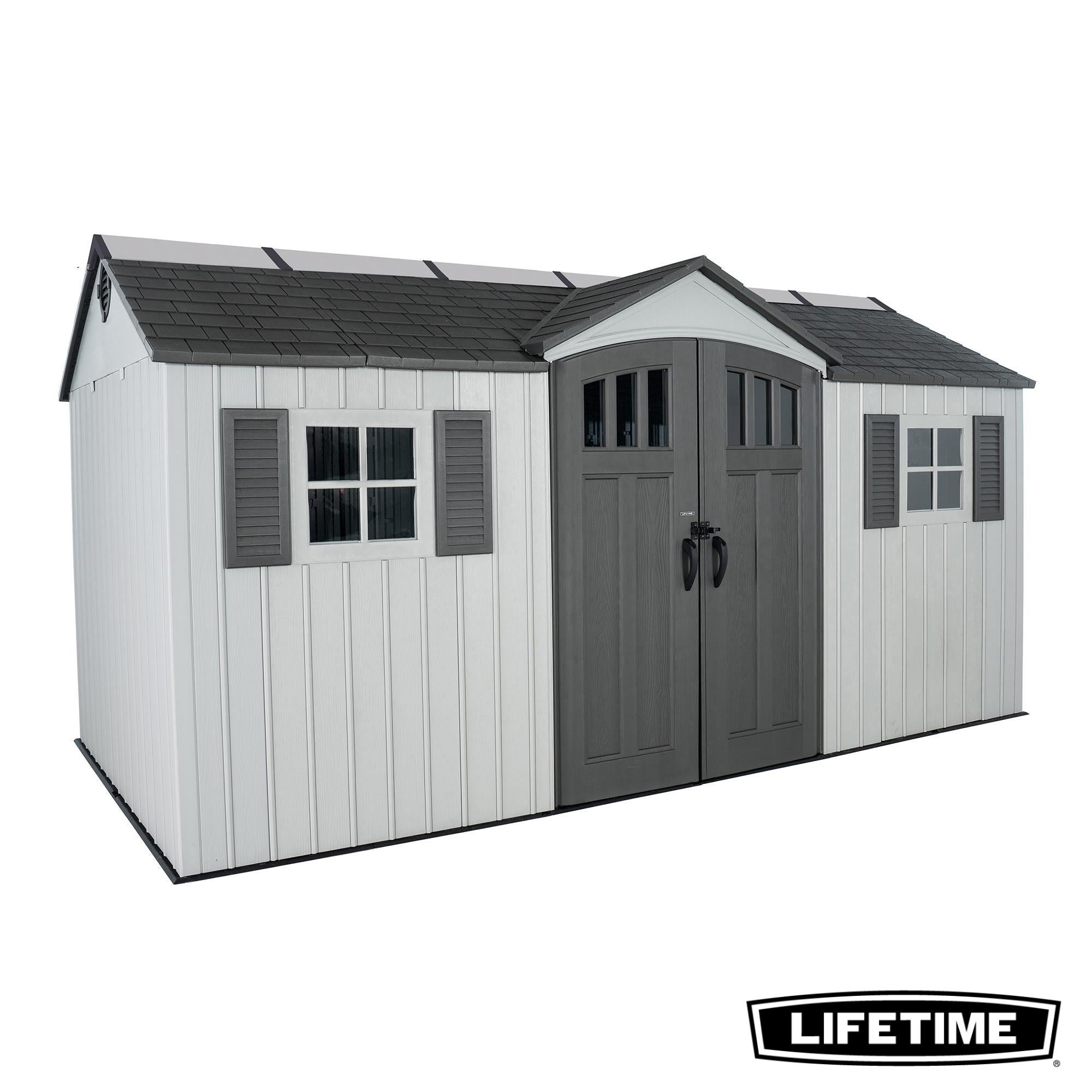 Abri de jardin résine 11.15m2 - 4.57x2.44m LIFETIME 60406 | Leroy Merlin