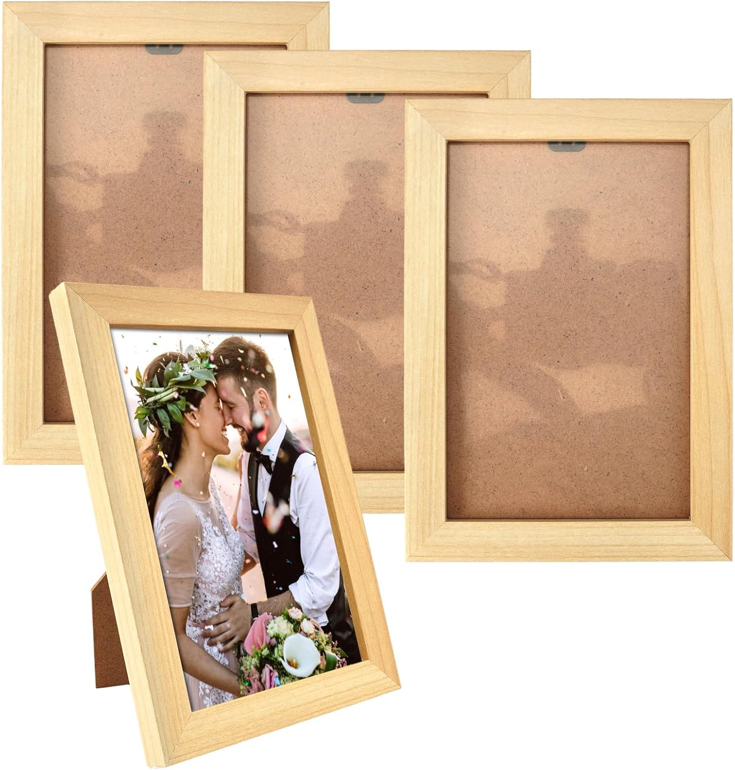 Juego de 4 marcos de fotos pequeños y ecológicos fabricados en MDF, 10 ...
