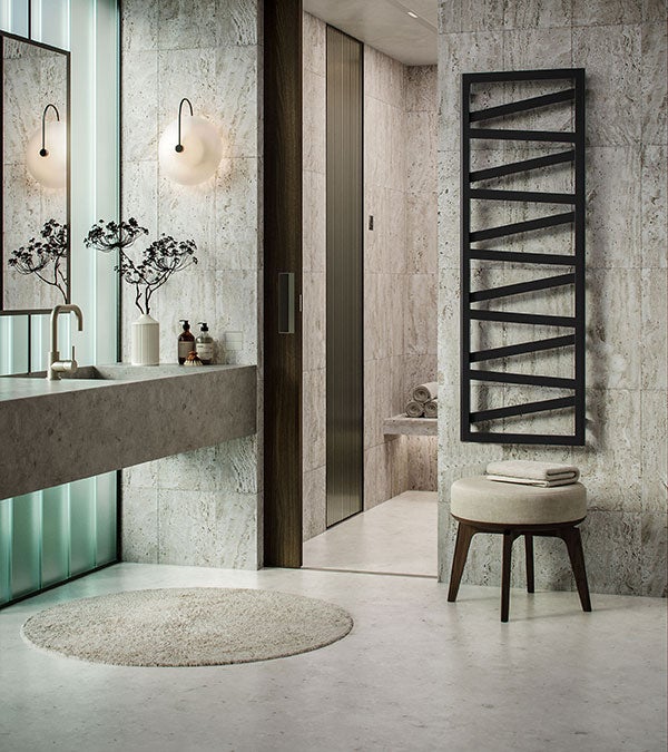 Sèche-serviette électrique programmable noir - HxL : 1470x400 mm - 400 ...