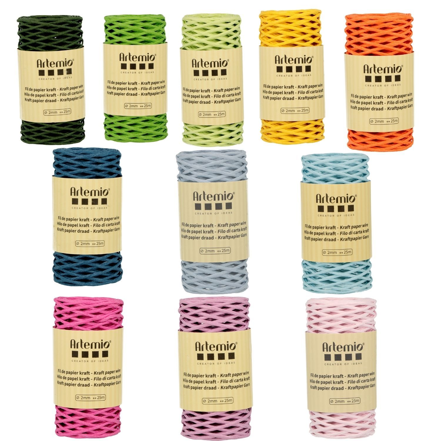 11 bobines de fil de papier kraft 2mm x 25 m - Artemio | Leroy Merlin