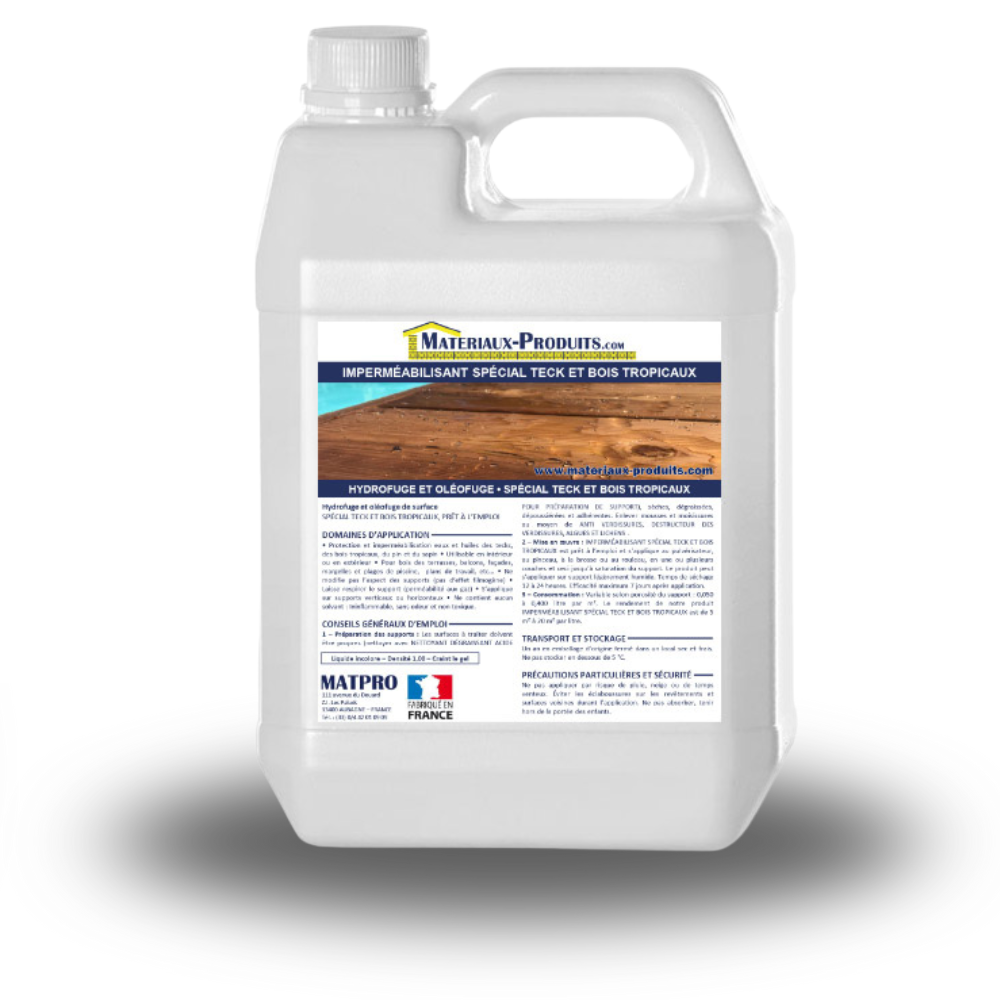 Imperméabilisant spécial teck et bois tropicaux Bidon de 5 L | Leroy Merlin