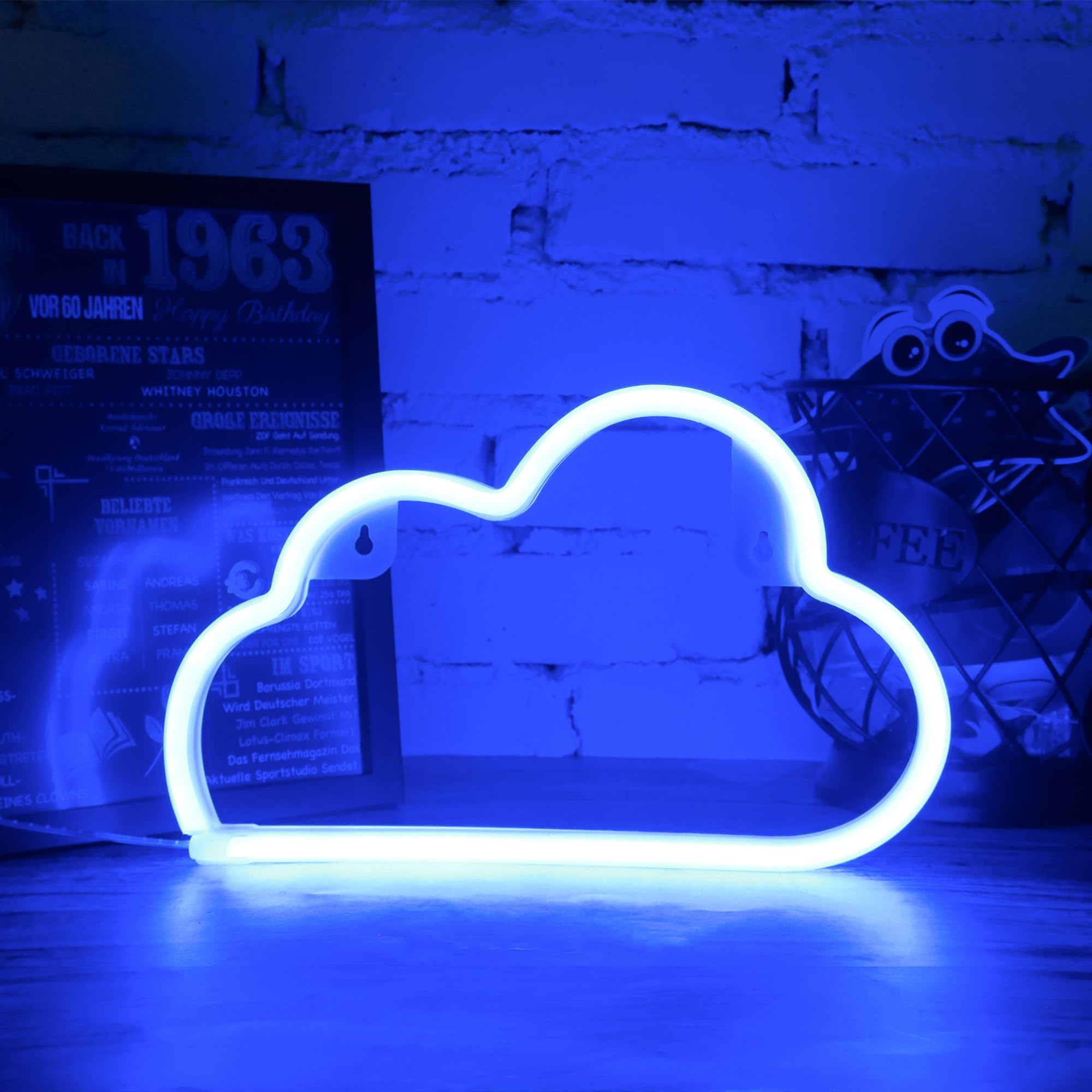 LED Clouds Neon Light Blue, Batterie ou USB Alimenté Nuages Lettrage ...
