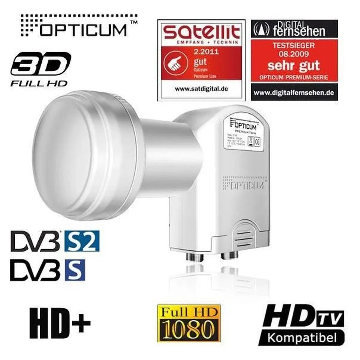 LNB Twin OPTICUM LTP04H Tête universelle 2 sorties | Leroy Merlin