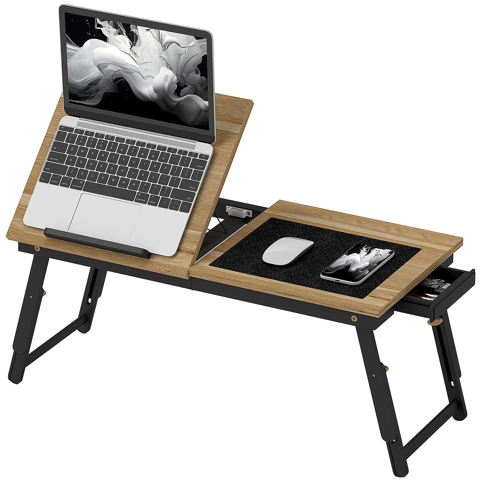 Table de lit pliable et réglable,plateau de lit pour ordinateur ...