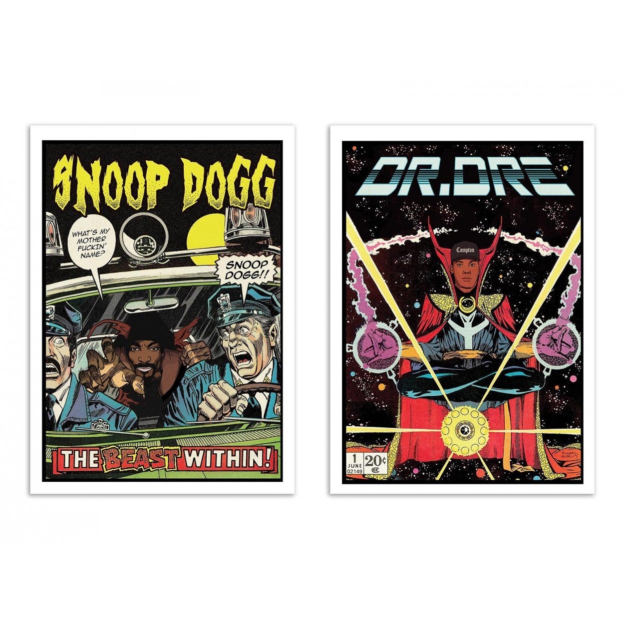 2 Art-Posters 30 x 40 cm - Snoop Dr Dre Comics - David Redon - 30 x 40 cm | Leroy Merlin