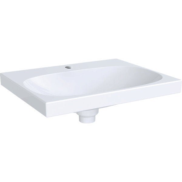 Lavabo Geberit Acanto 500629, con agujero para grifo, con rebosadero ...