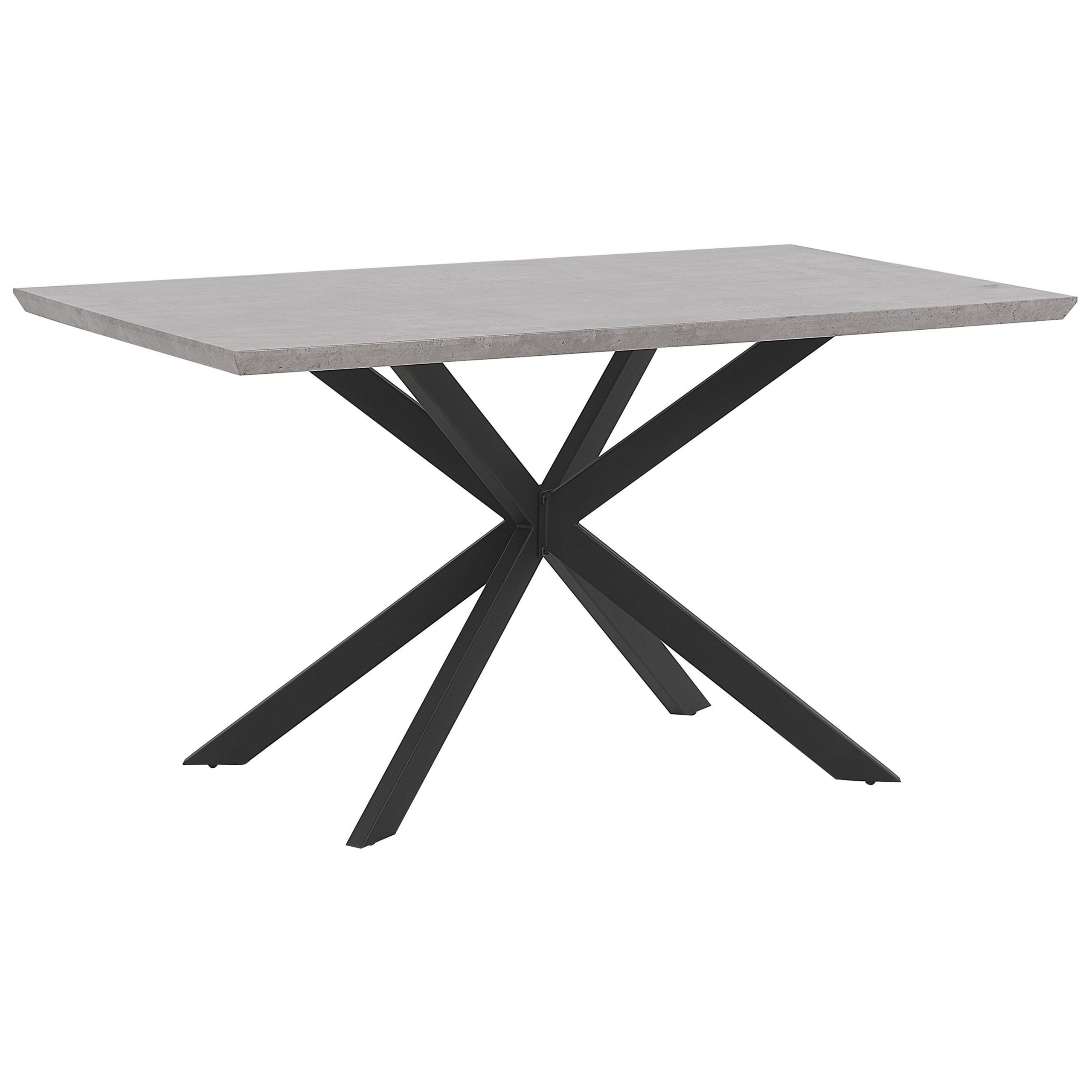 Beliani Mesa de comedor SPECTRA Gris efecto hormigón 140 cm 80 cm | Leroy Merlin