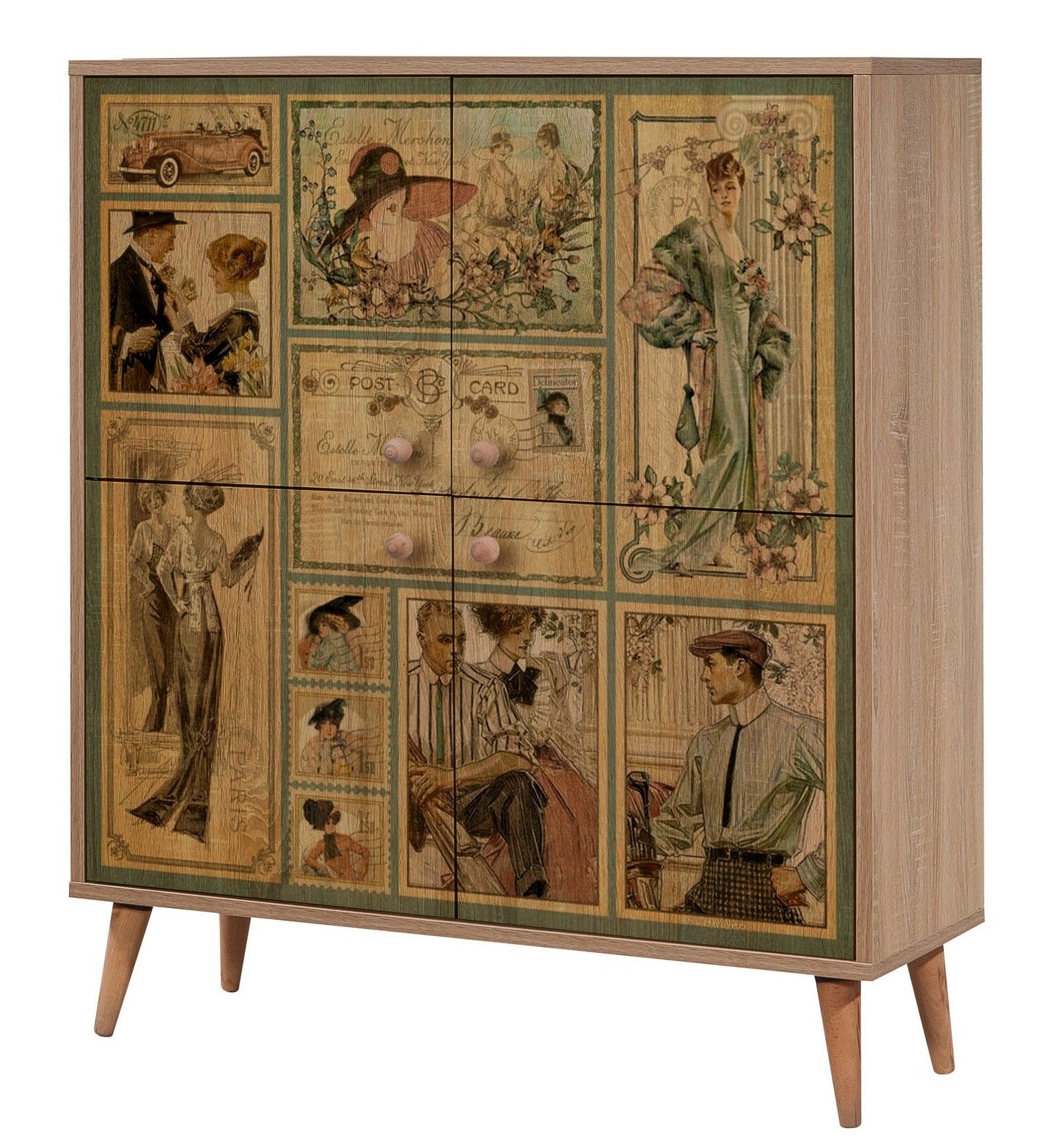 Mueble contenedor con 4 puertas de madera natural Kiza 732 | Leroy Merlin