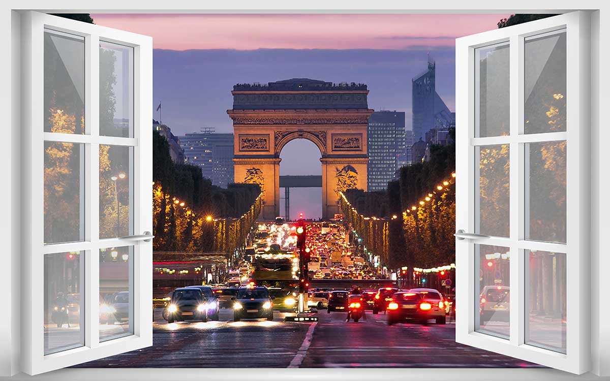 Tableau Urbain Perspective Arc de Triomphe - Made in France - 80x50cm ...