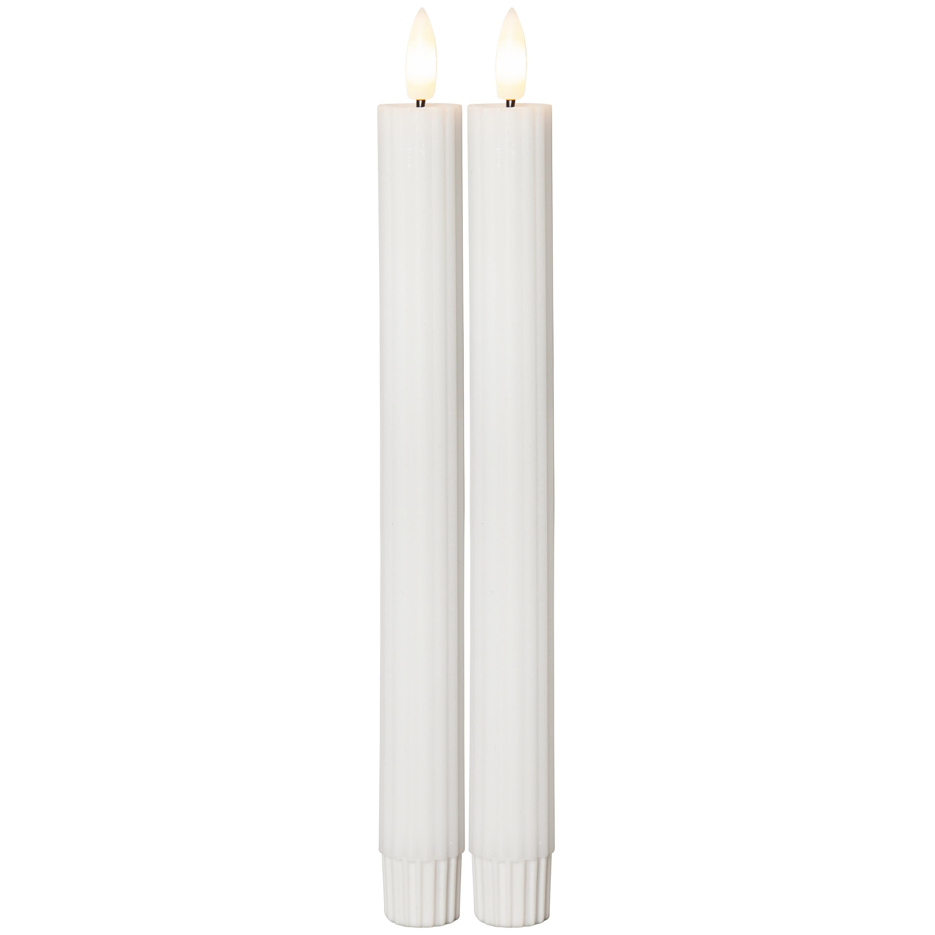 Star Trading Bougie bâton LED Flame Stripe, lot de 2 en cire, blanc ...