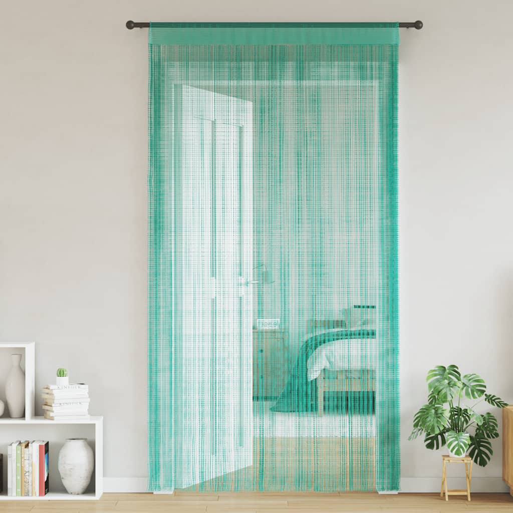 Rideaux à fils 2 pcs turquoise 100x250 cm vidaXL | Leroy Merlin