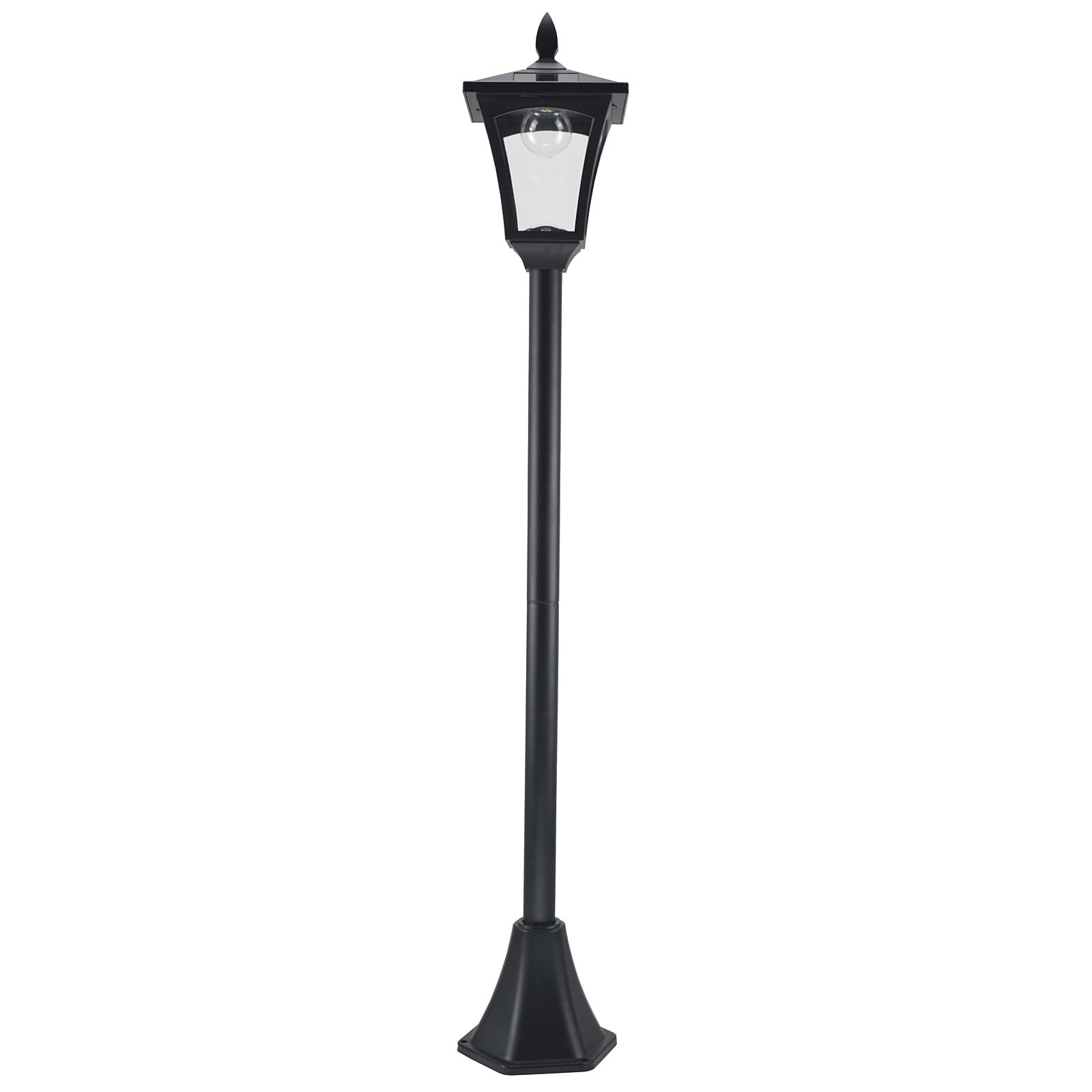 Farolas Solares Acero Inoxidable Negro 18x18x160 cm | Leroy Merlin