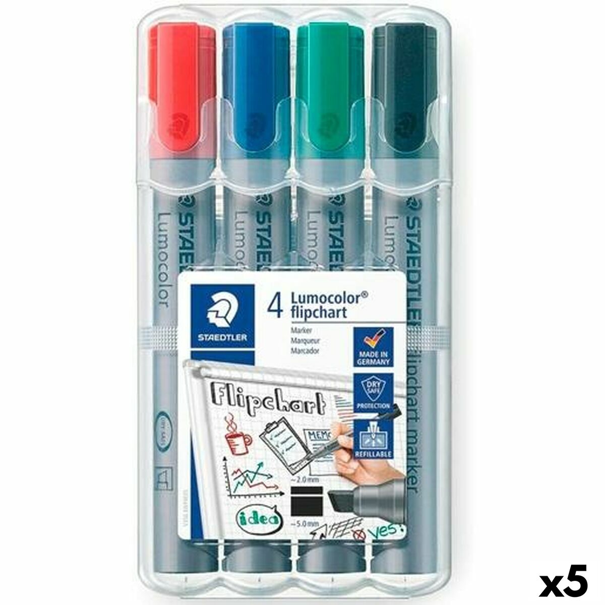 Boîte de marqueurs Staedtler Tableau blanc 5 Unités | Leroy Merlin