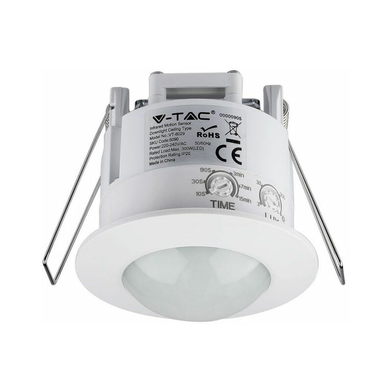 Détecteur de présence Orientable IP44 Noir D:12m 180° Lux:10-2000 ...