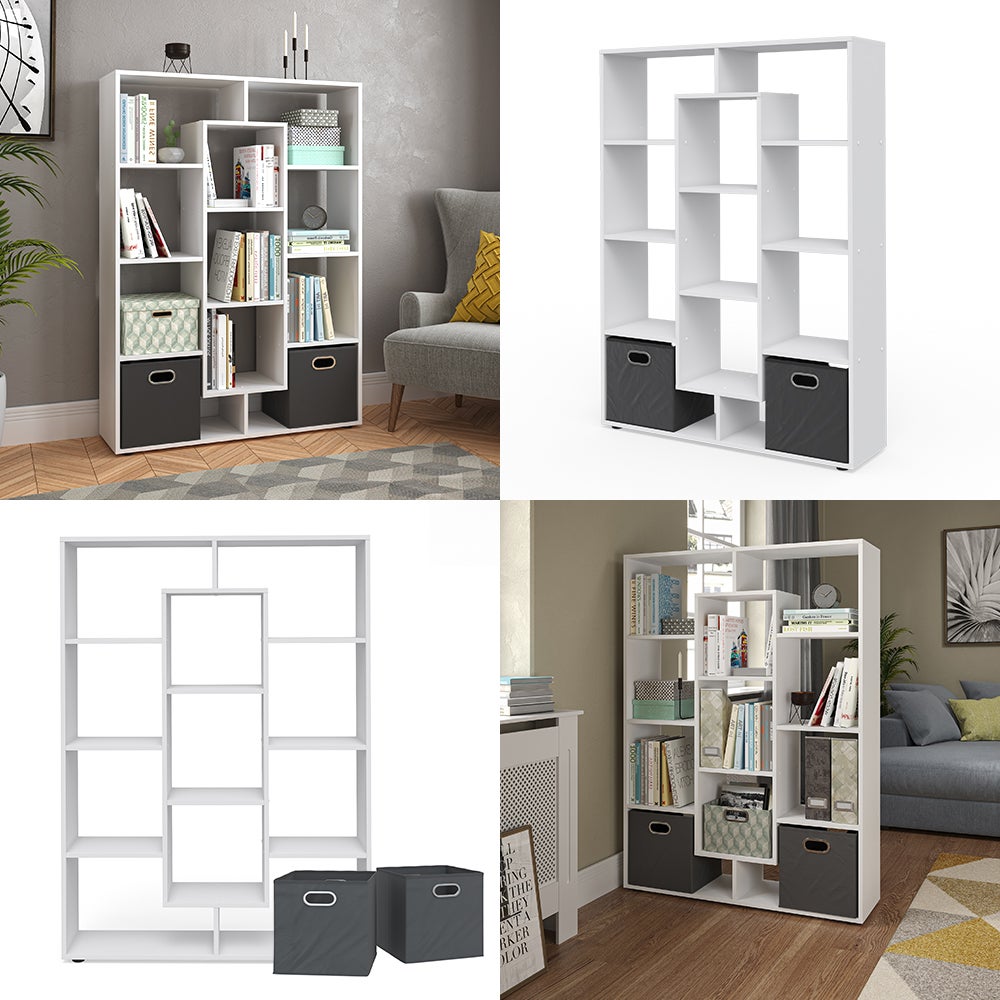 Vicco Meuble de rangement cube , Blanc, 103.9x143cm avec 2 boxes ...