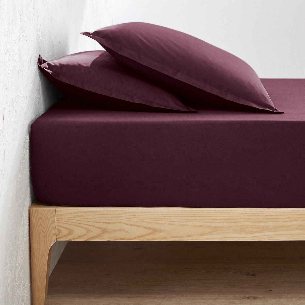 Drap housse en percale coton bonnet 30 cm Scenario - Myrtille - 160 x ...