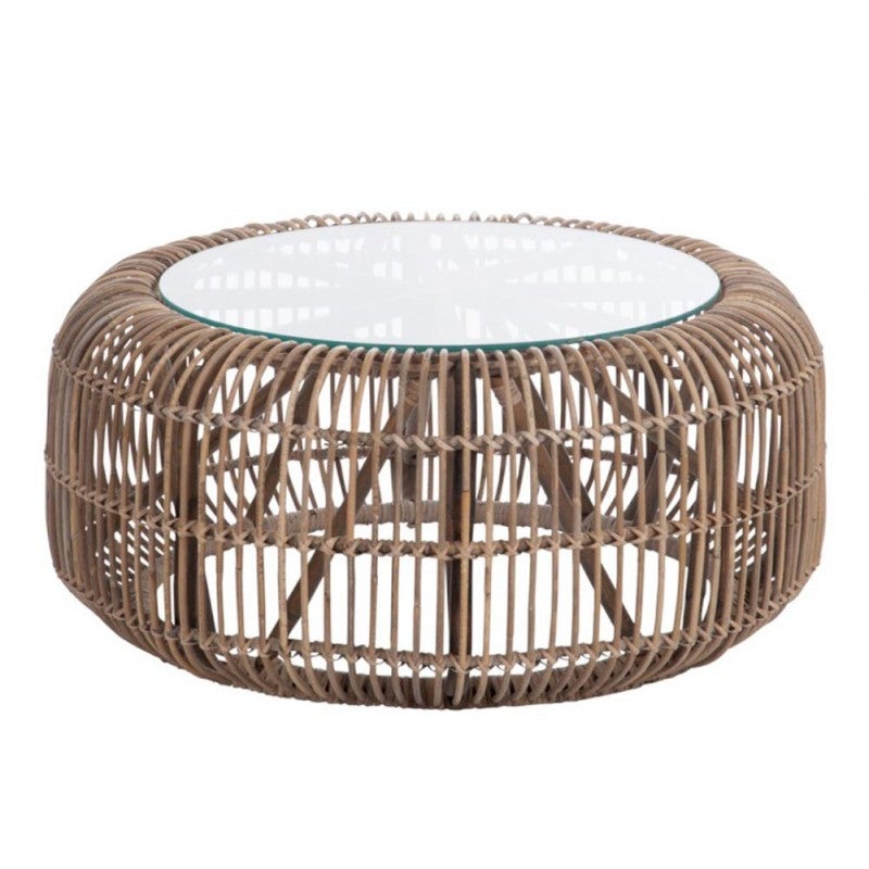 Paris Prix - Table Basse Ronde En Rotin "ode" 85cm Naturel | Leroy Merlin