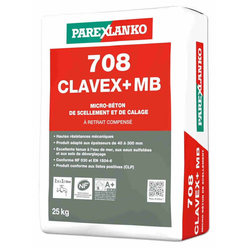 708 Clavex Plus MB - Micro béton de scellement et de calage ...