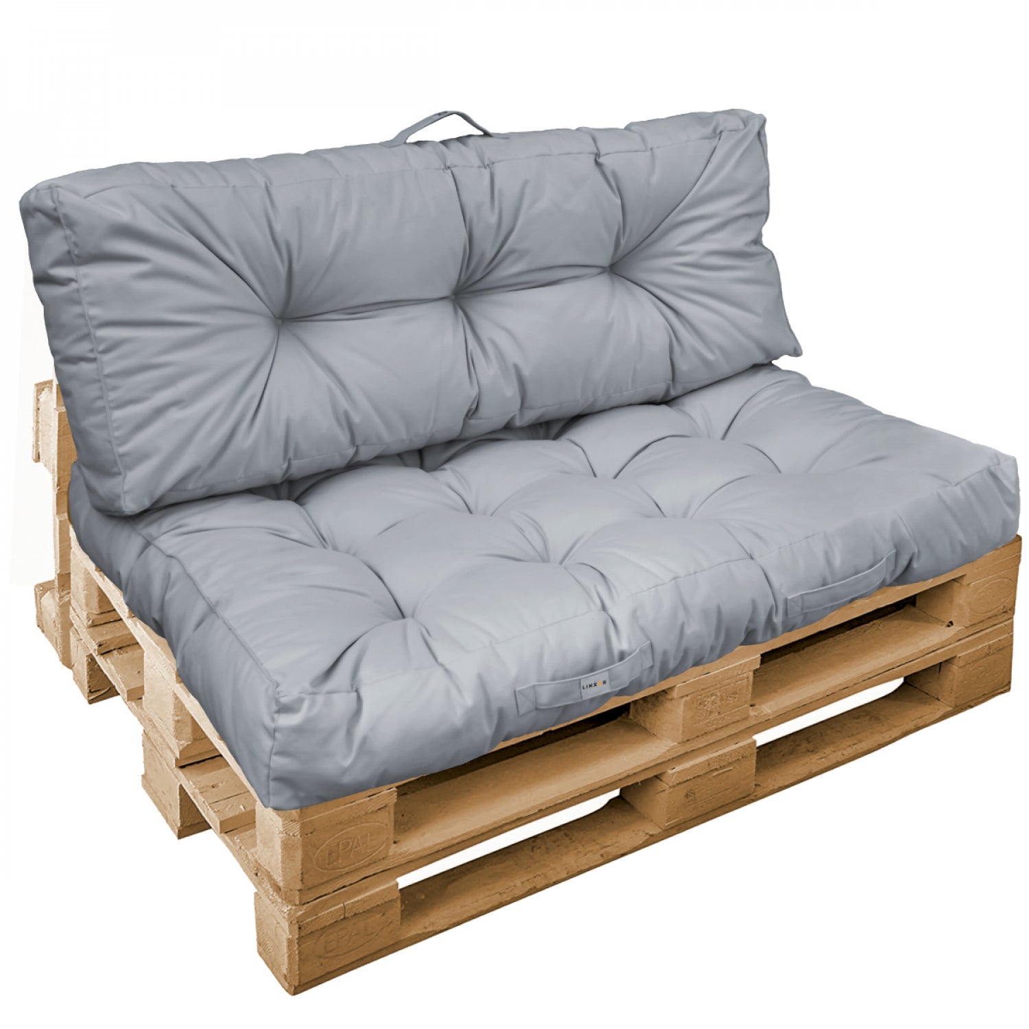 Kit de coussins pour palette capitonnés - Gris clair - Linxor | Leroy ...