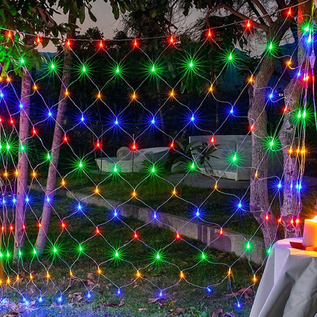 Filet Lumineux LED 2x2M Chaîne lumineuse avec 8 modes Rideau lumineux ...