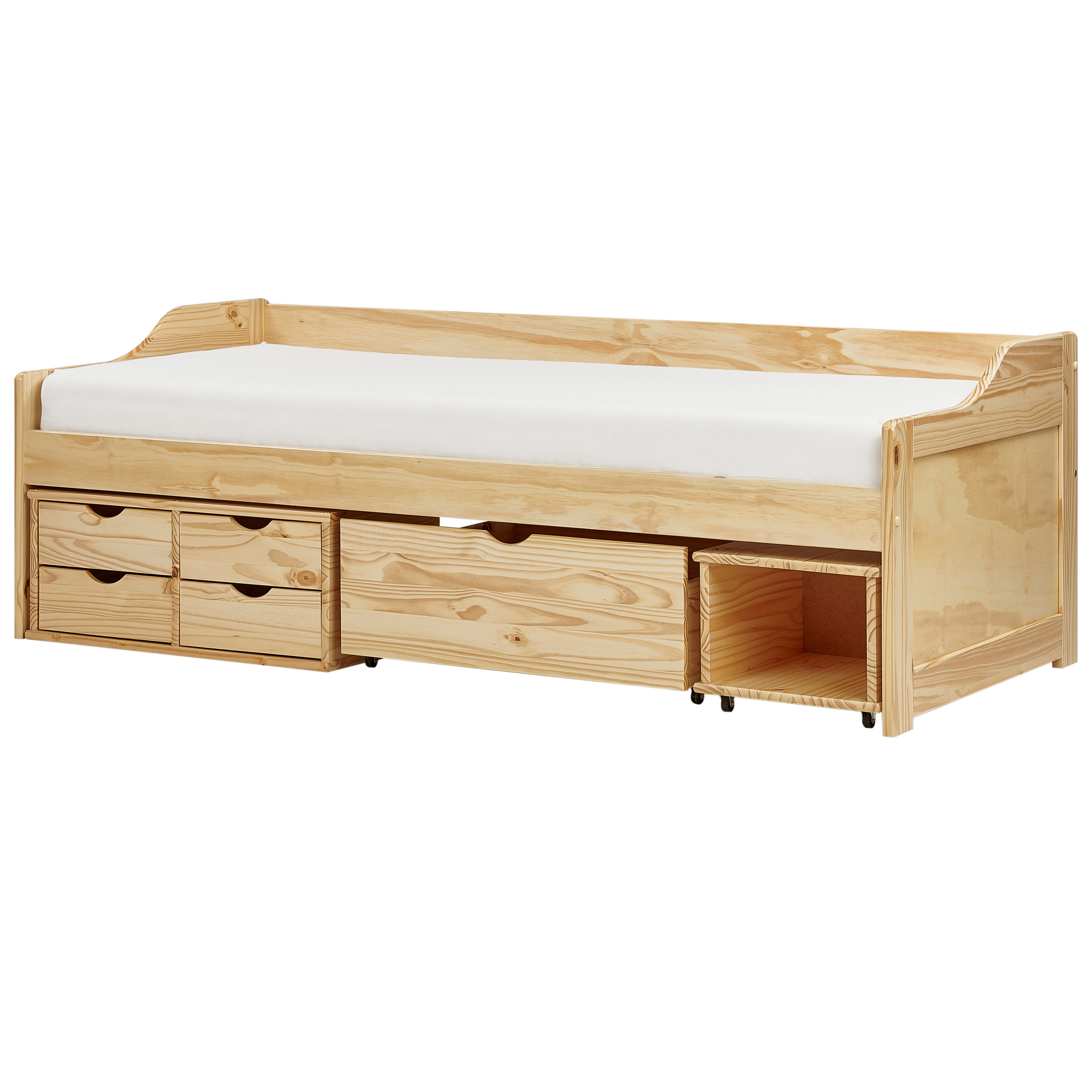 Letto singolo legno chiaro con contenitore 90 x 200 cm ROYVILLE | Leroy ...