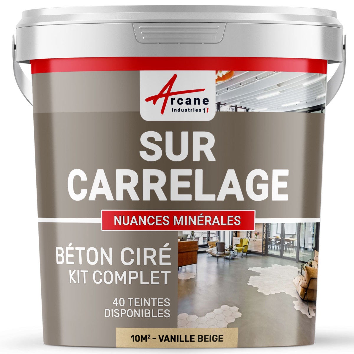 BETON CIRE CARRELAGE POUR SOLS ET MURS - KIT BETON CIRE SUR CARRELAGE ...