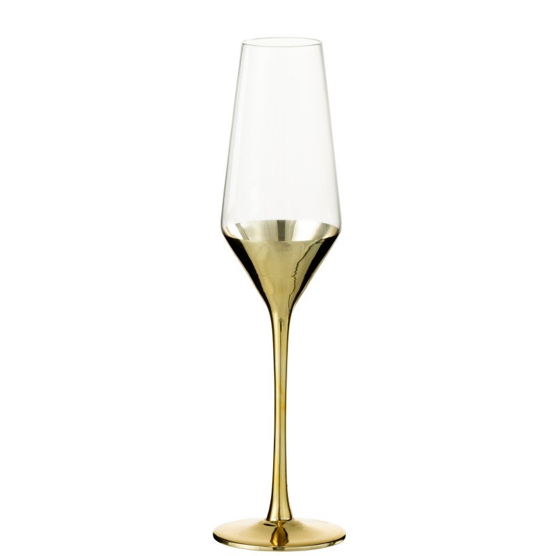 Flûte à champagne en Verre Or 7x7x26,5cm | Leroy Merlin