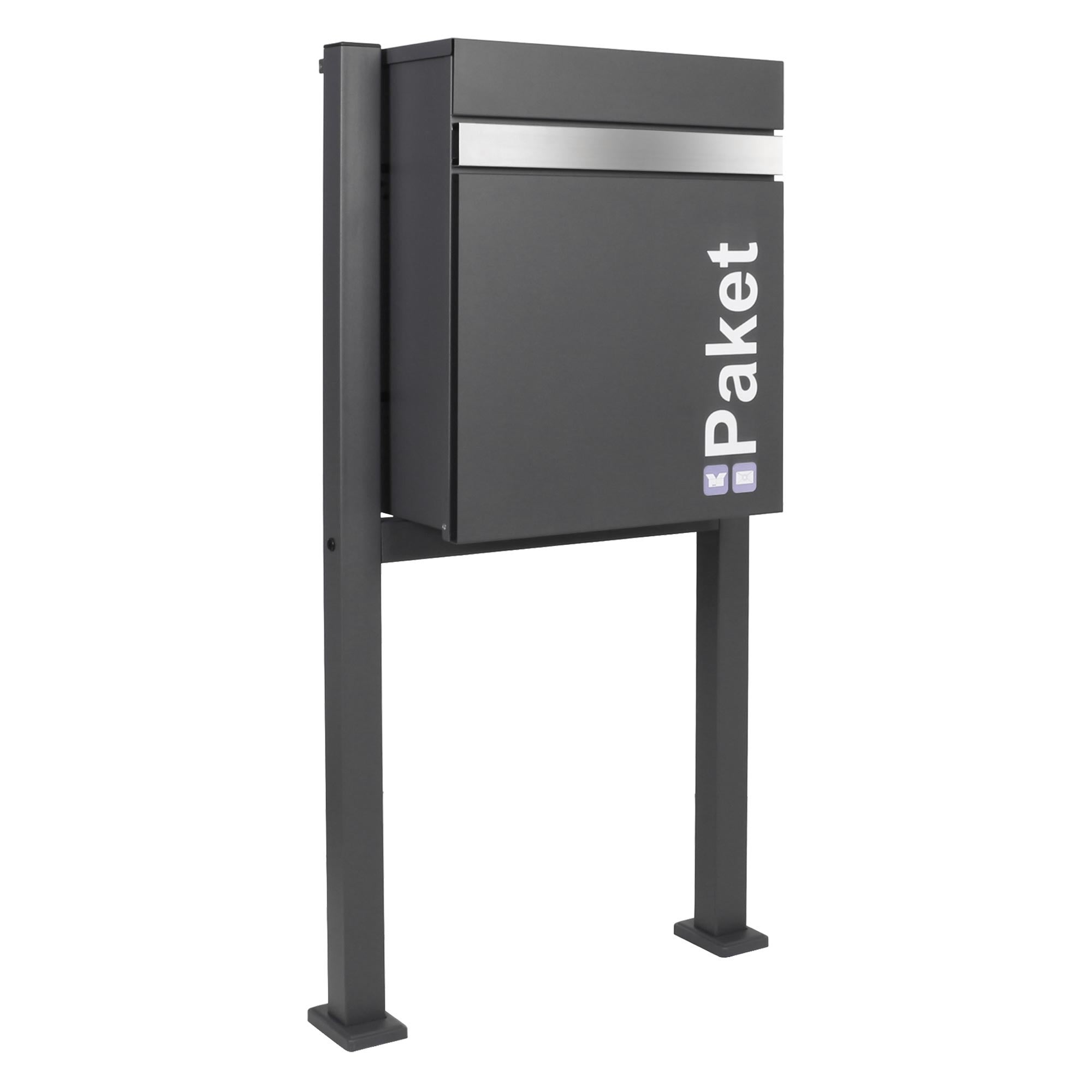 Boîte aux lettres pour colis avec support en acier anthracite 2 clés ...