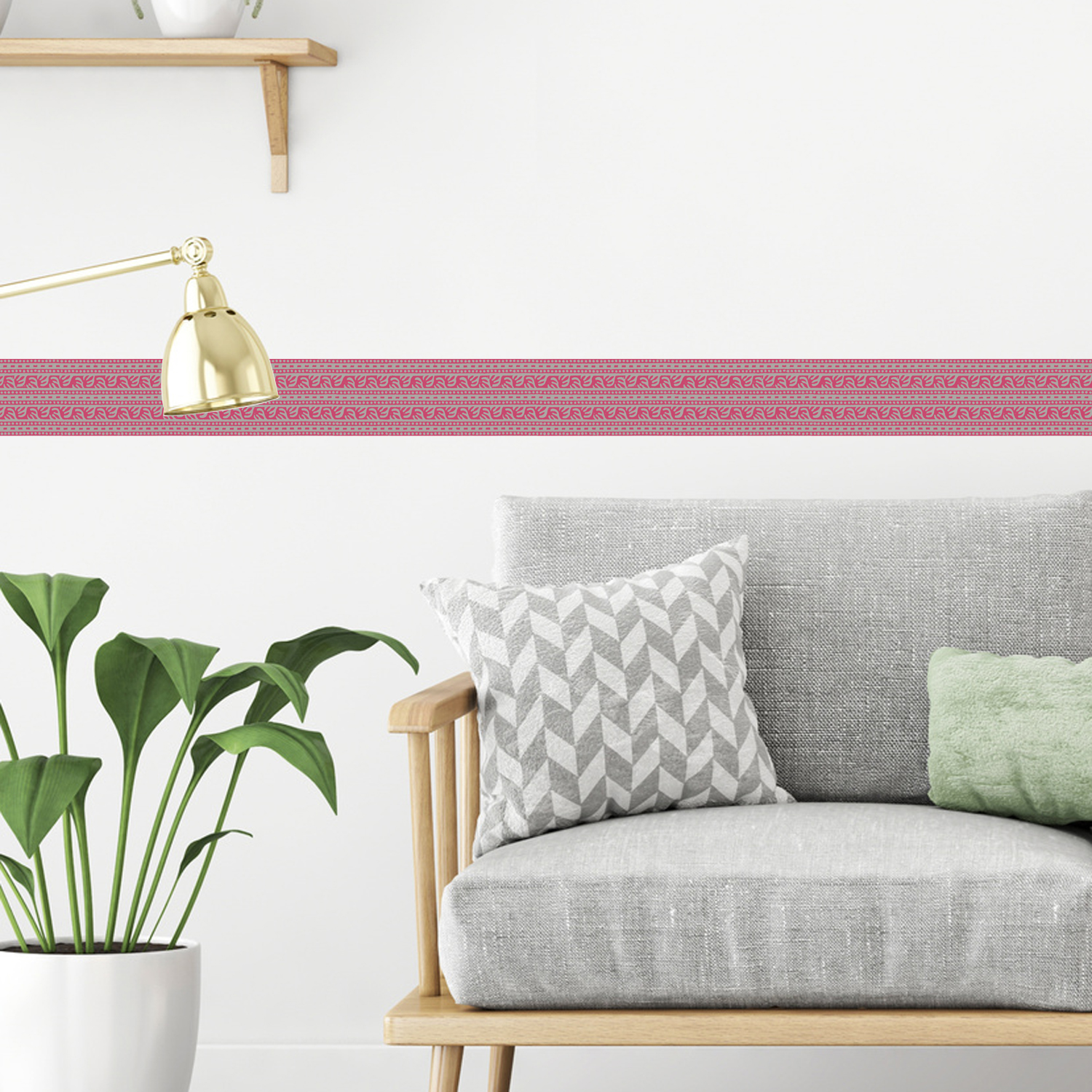 Frise décorative adhésive, frise à motif rose, dessin floral, 10 cm X ...