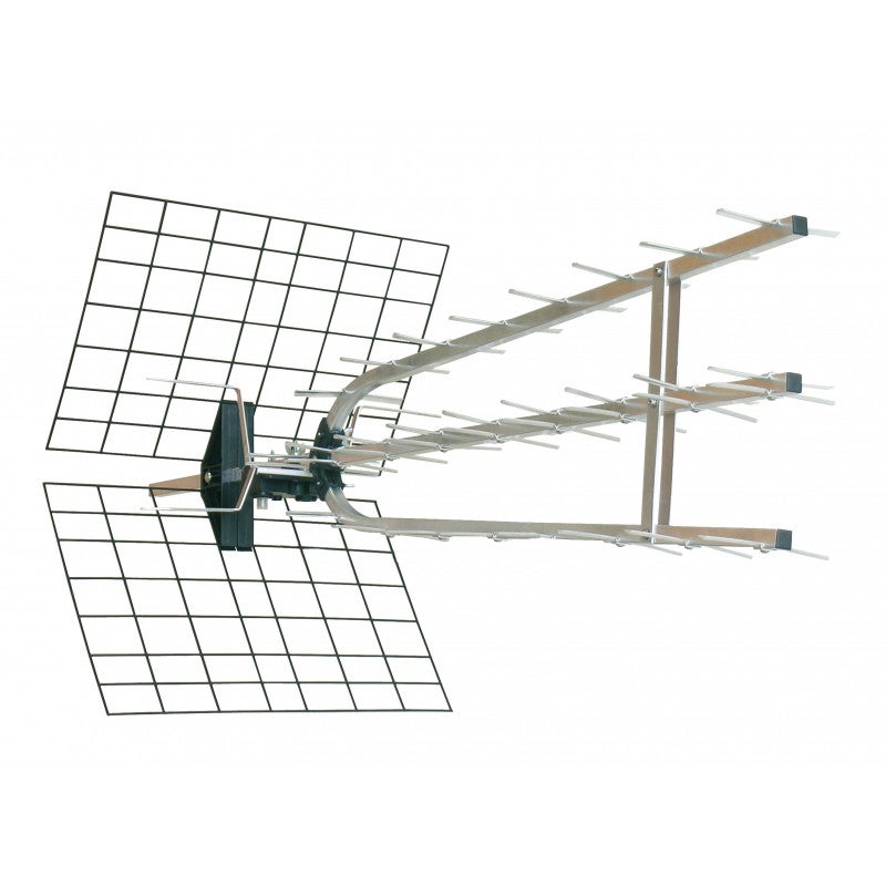 Antenne d'extérieur trinappe amplifiée 45 dB à fiche F | Leroy Merlin