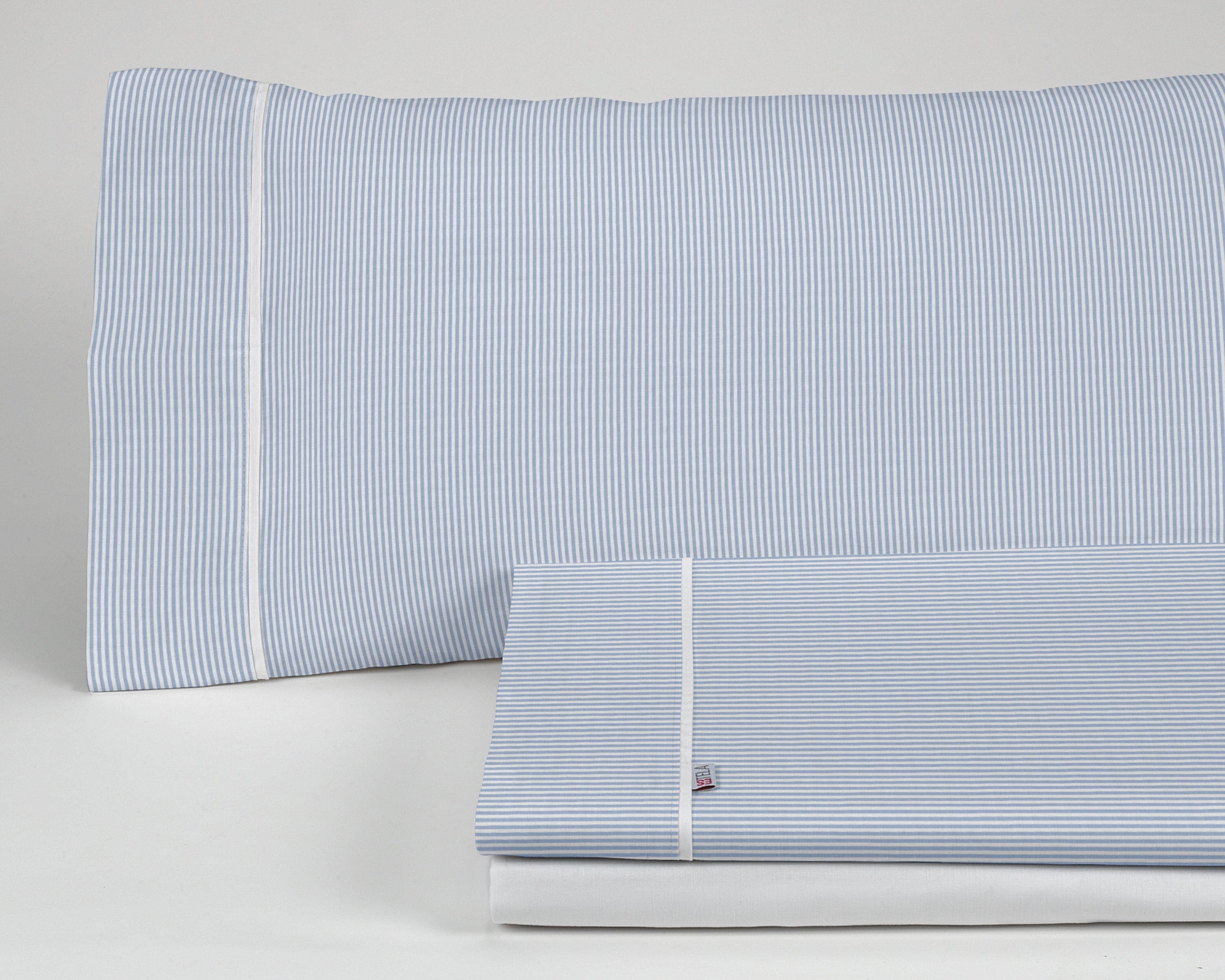 Parure de draps Greta bleu - lit 200 | Leroy Merlin