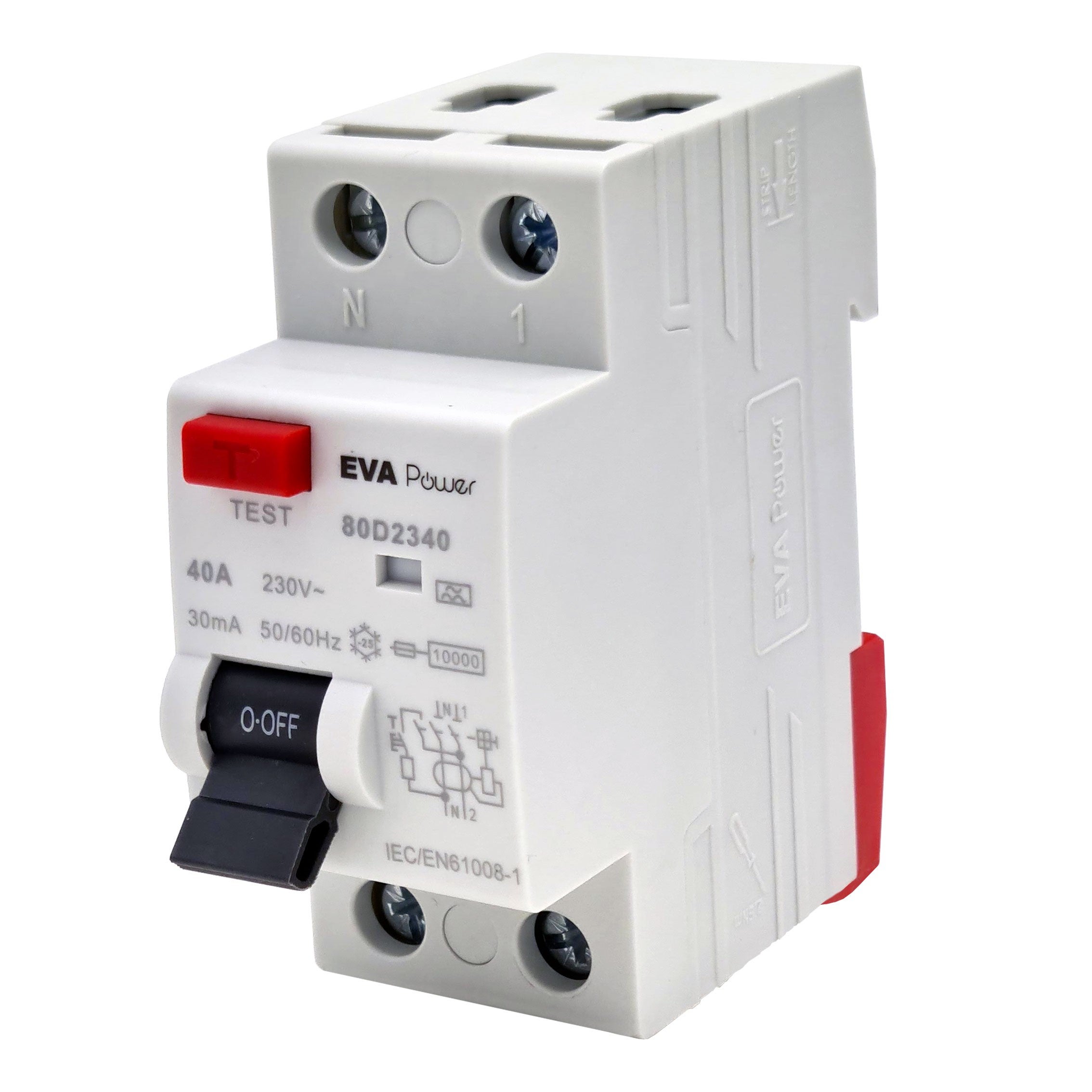 INTERRUPTEUR DIFFERENTIEL RCCB 2P 40A A/0.03 2M - 80D2340 | Leroy Merlin