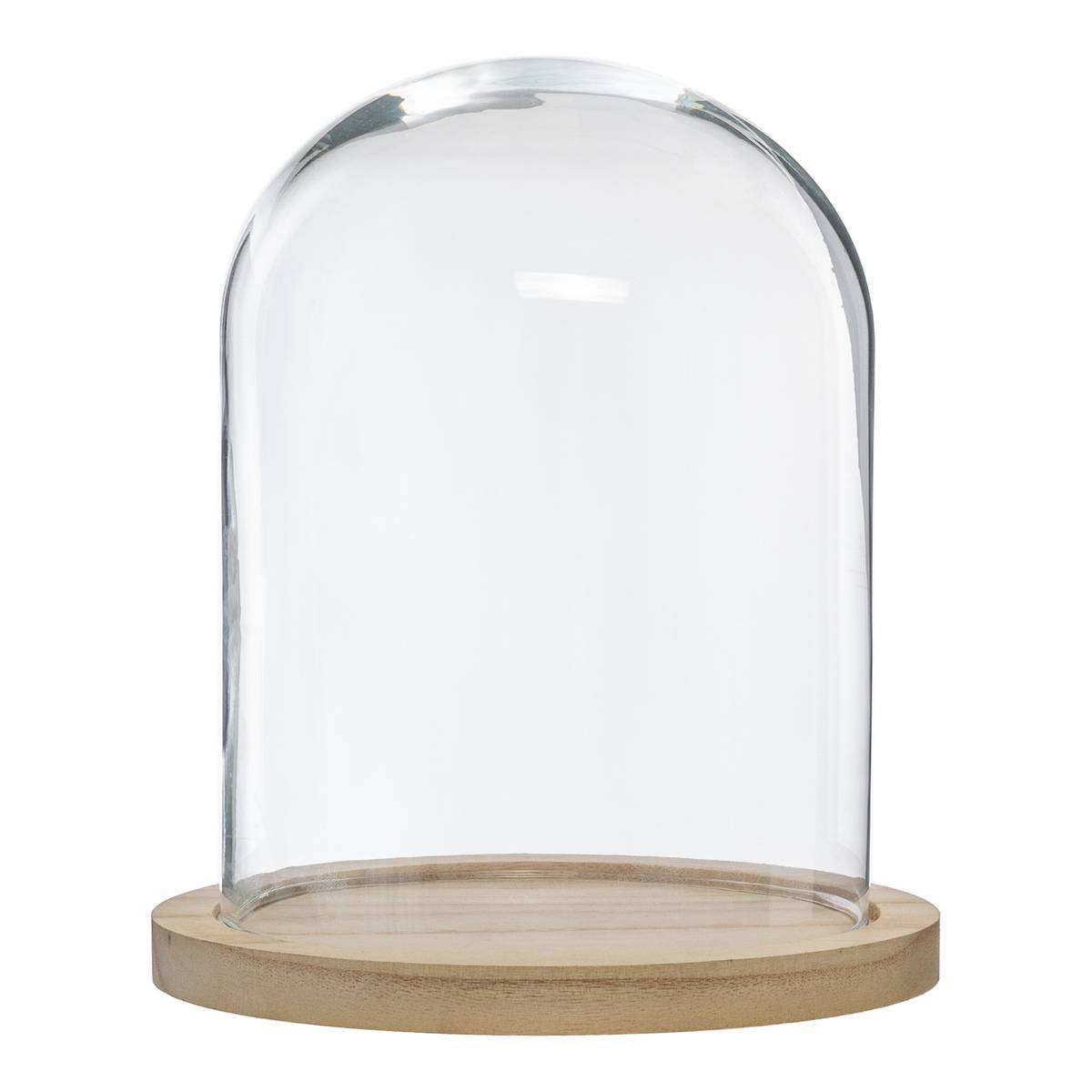 Cloche verre et bois - transparent - H29 - 5 cm - Atmosphera créateur d ...