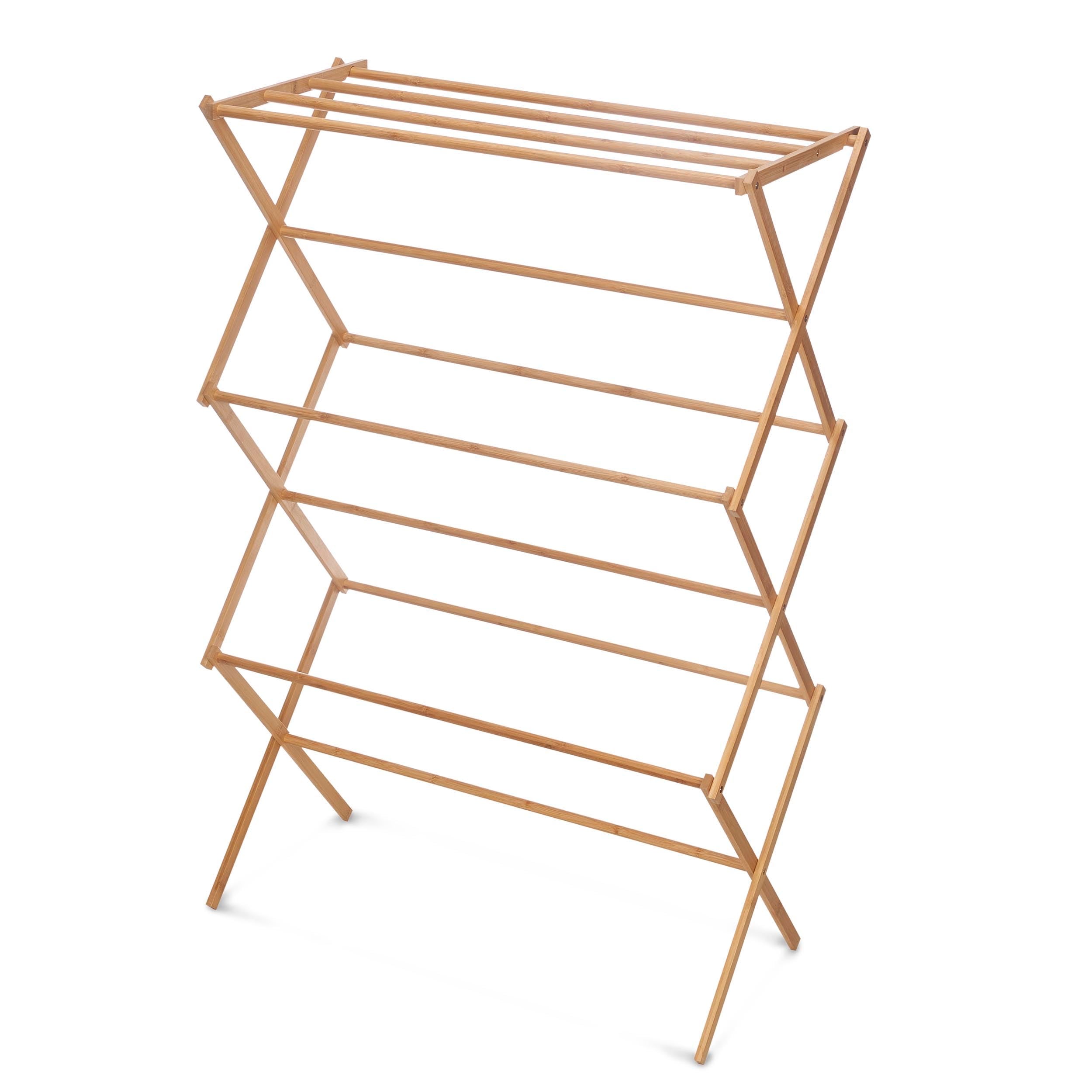 TIENDA EURASIA – Tendedero Vertical Plegable, 50 x 74 x 8 cm, Bambú, 6 ...
