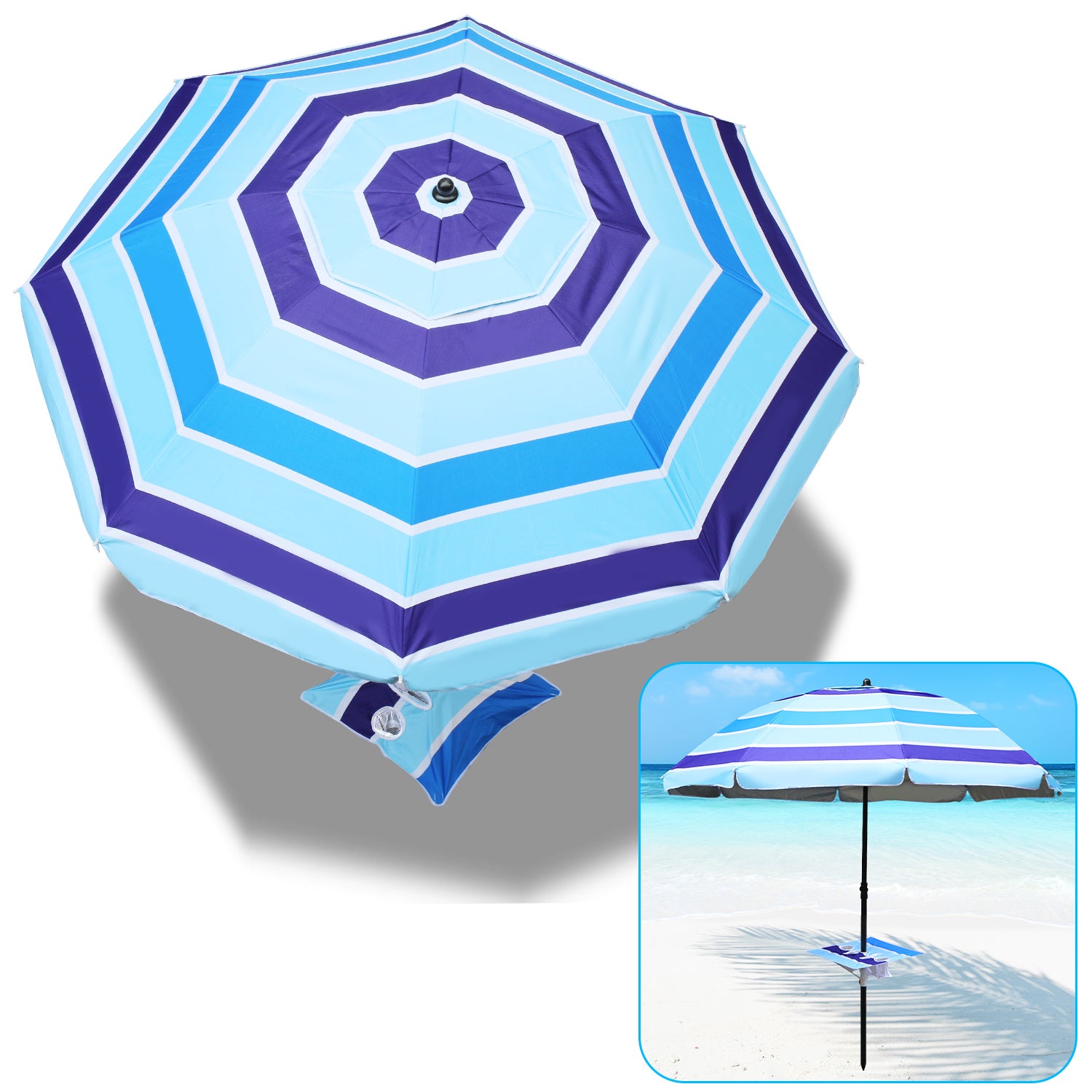 Parasol de plage Parasol déporté 2,1M--Protection Solaire UPF 50+ pour ...