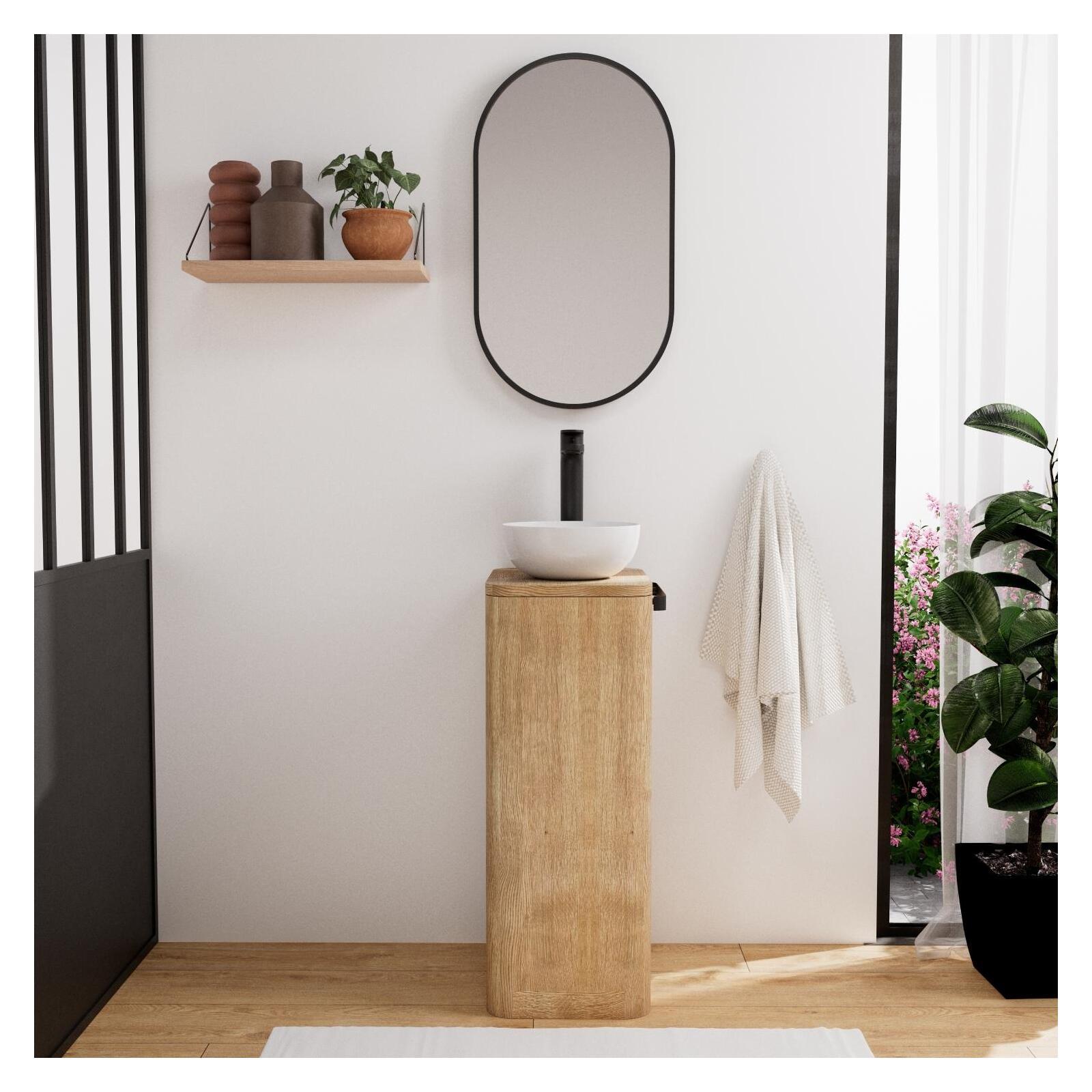 Ensemble meuble lave-mains TOM + vasque + robinet + miroir | Leroy Merlin