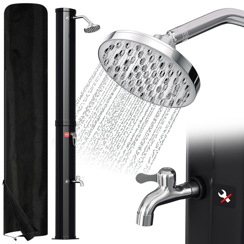 Ducha solar exterior con depósito de agua de 35L (con tapa protectora ...