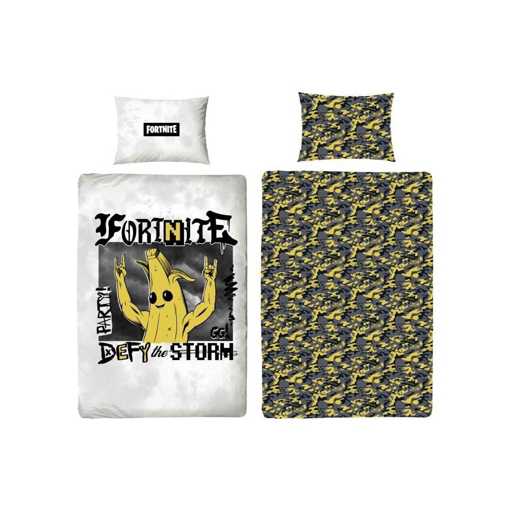 Parure de lit réversible - FORTNITE - Banane - Microfibre - 1 housse de ...