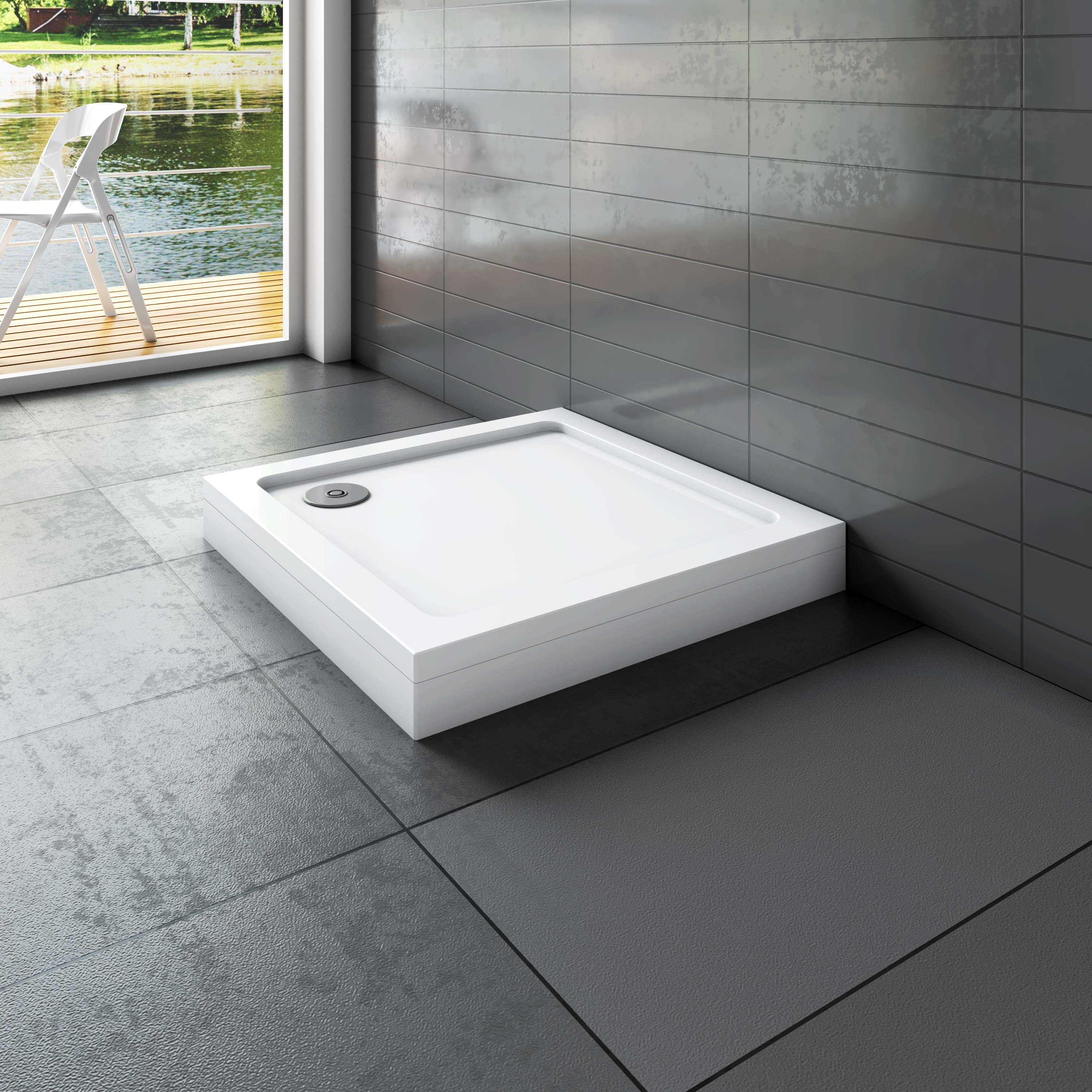 Receveur de douche à l'italien blanc - L.70xl.70cm - Bac à douche extra ...