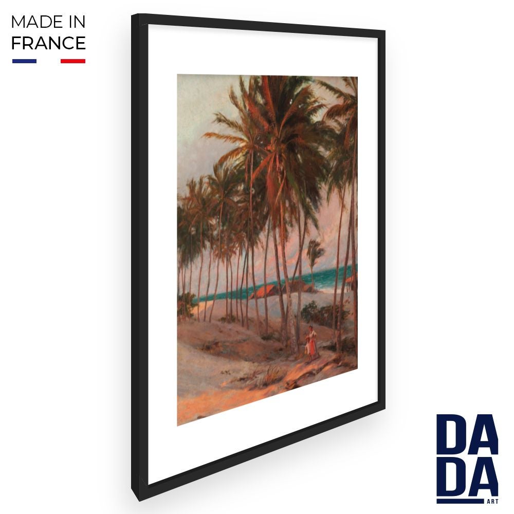 Image encadrée avec cadre NOIR / 40x50cm / Cocotiers tropicaux / Créé ...